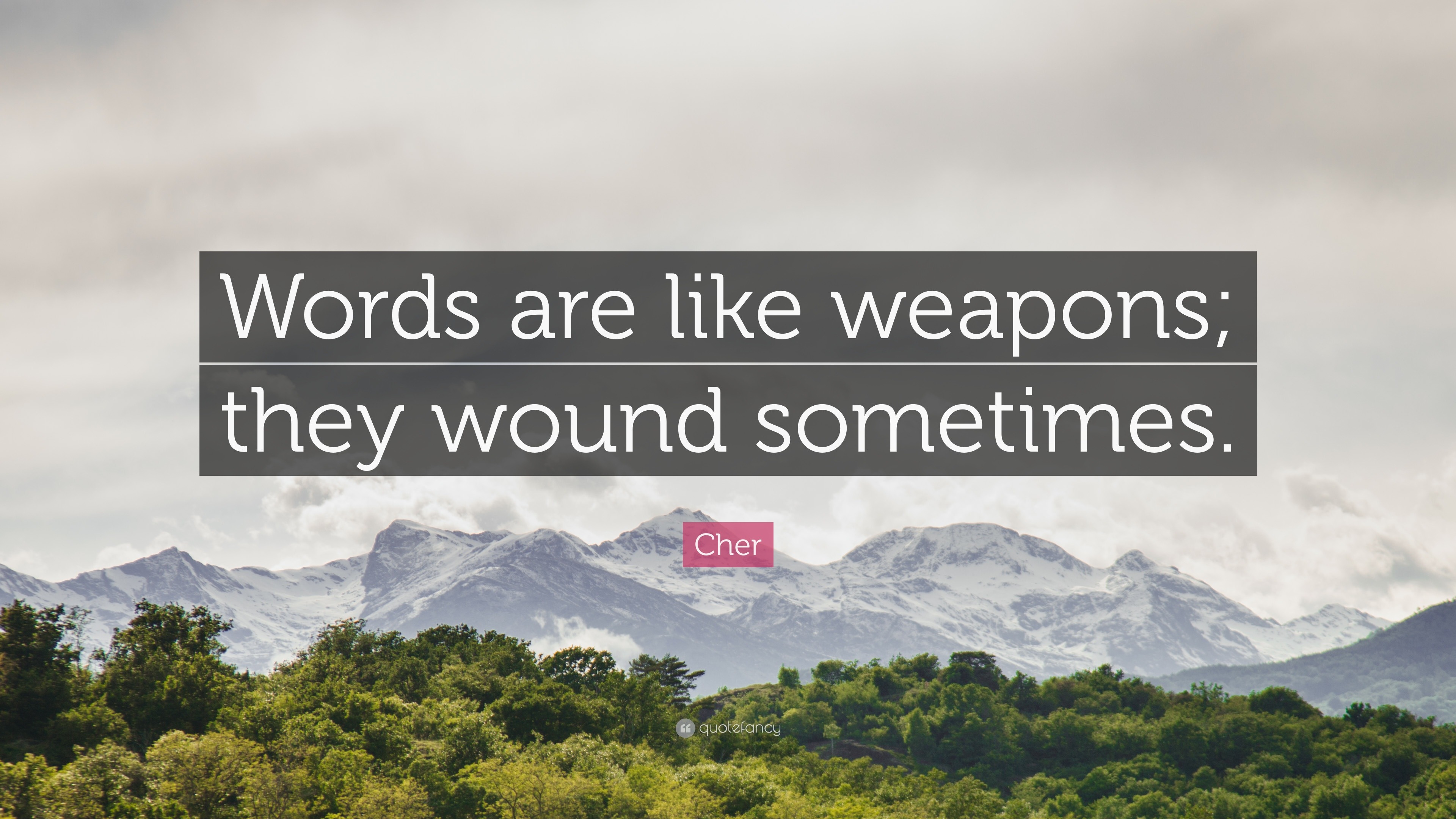 Cher Quote: “Words are like weapons; they wound sometimes.”