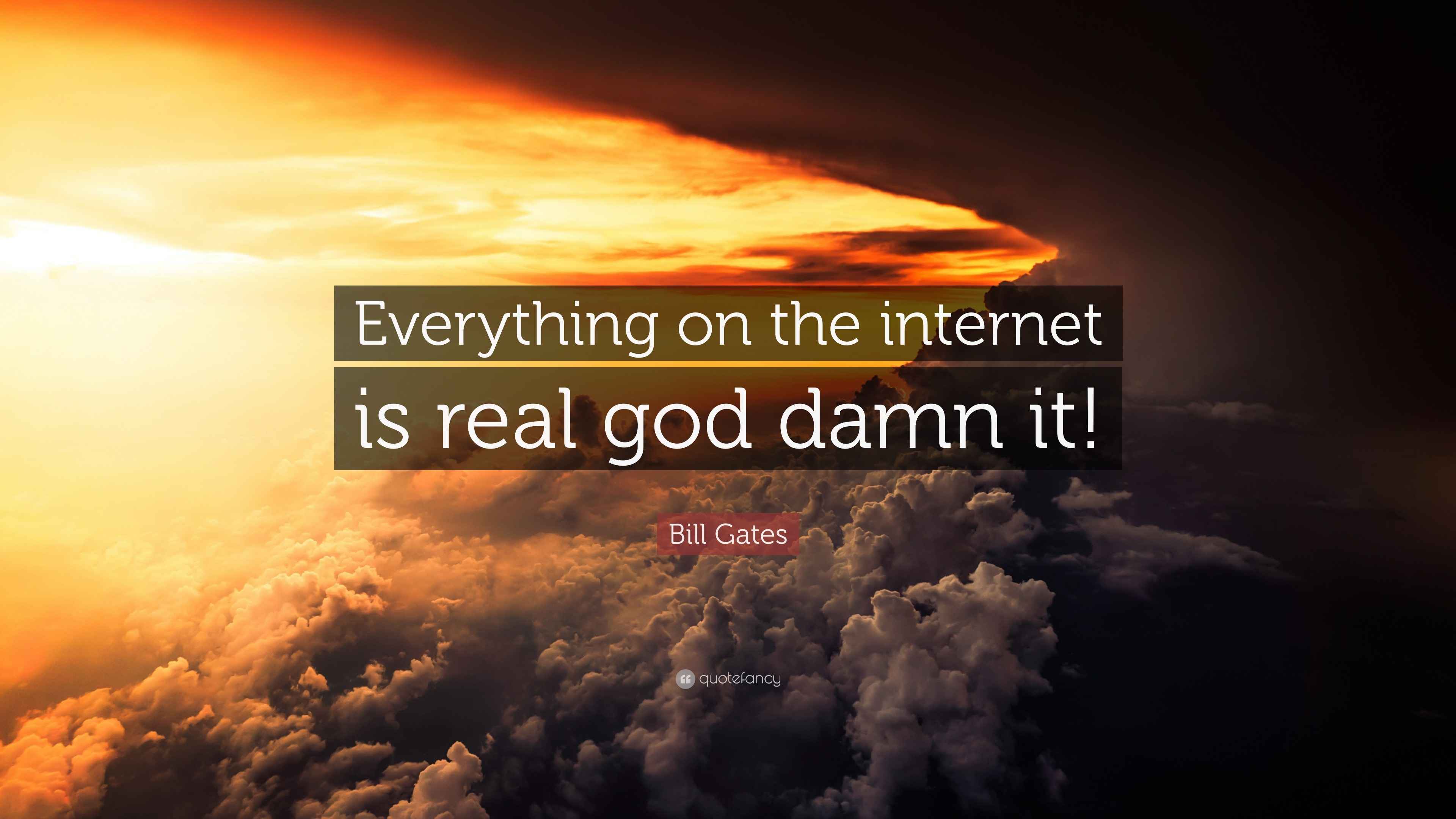 Bill Gates Quote: “Everything on the internet is real god damn it!”