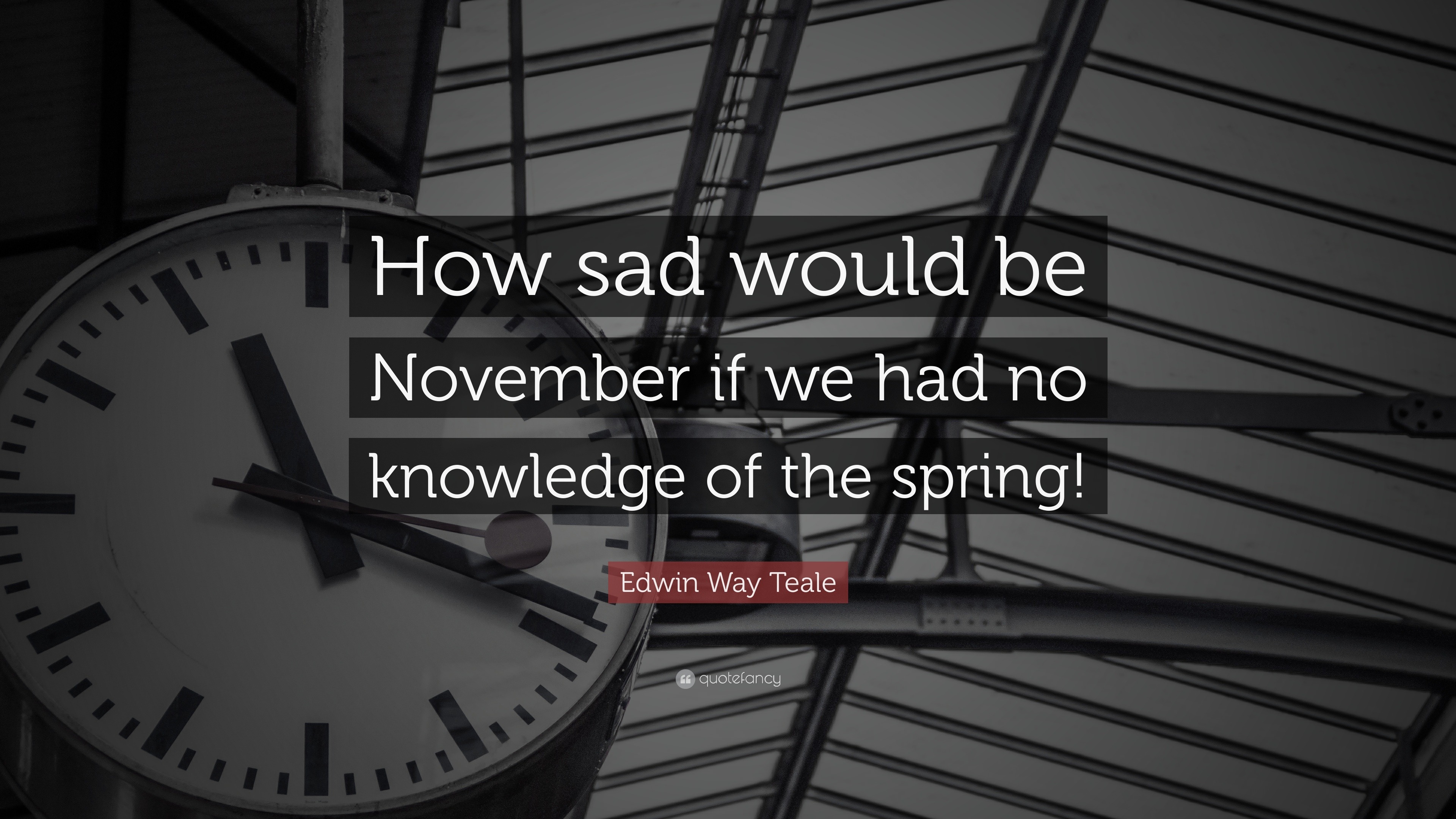 Edwin Way Teale Quote: “How sad would be November if we had no ...