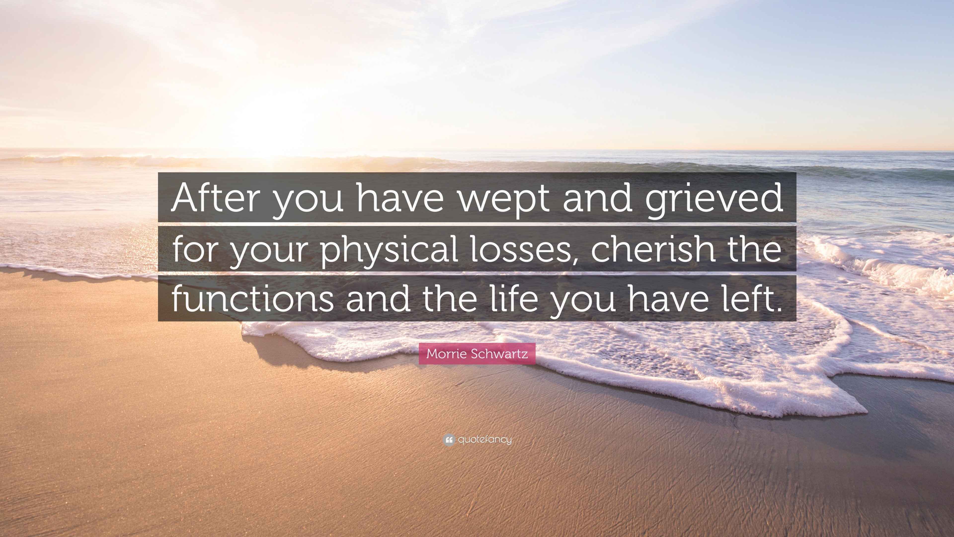 Morrie Schwartz Quote: “After you have wept and grieved for your ...
