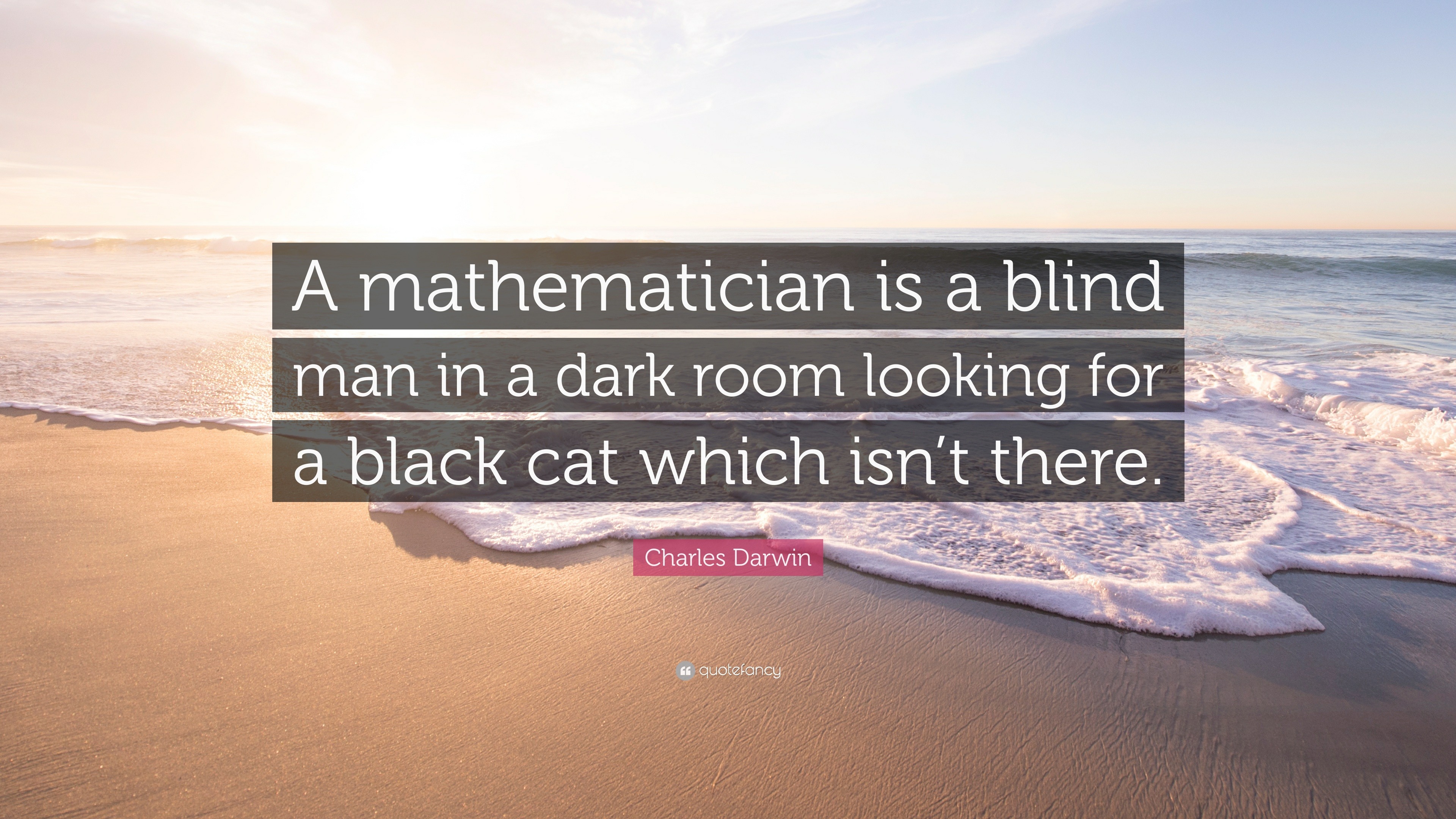 Charles Darwin Quote: “A mathematician is a blind man in a dark room ...