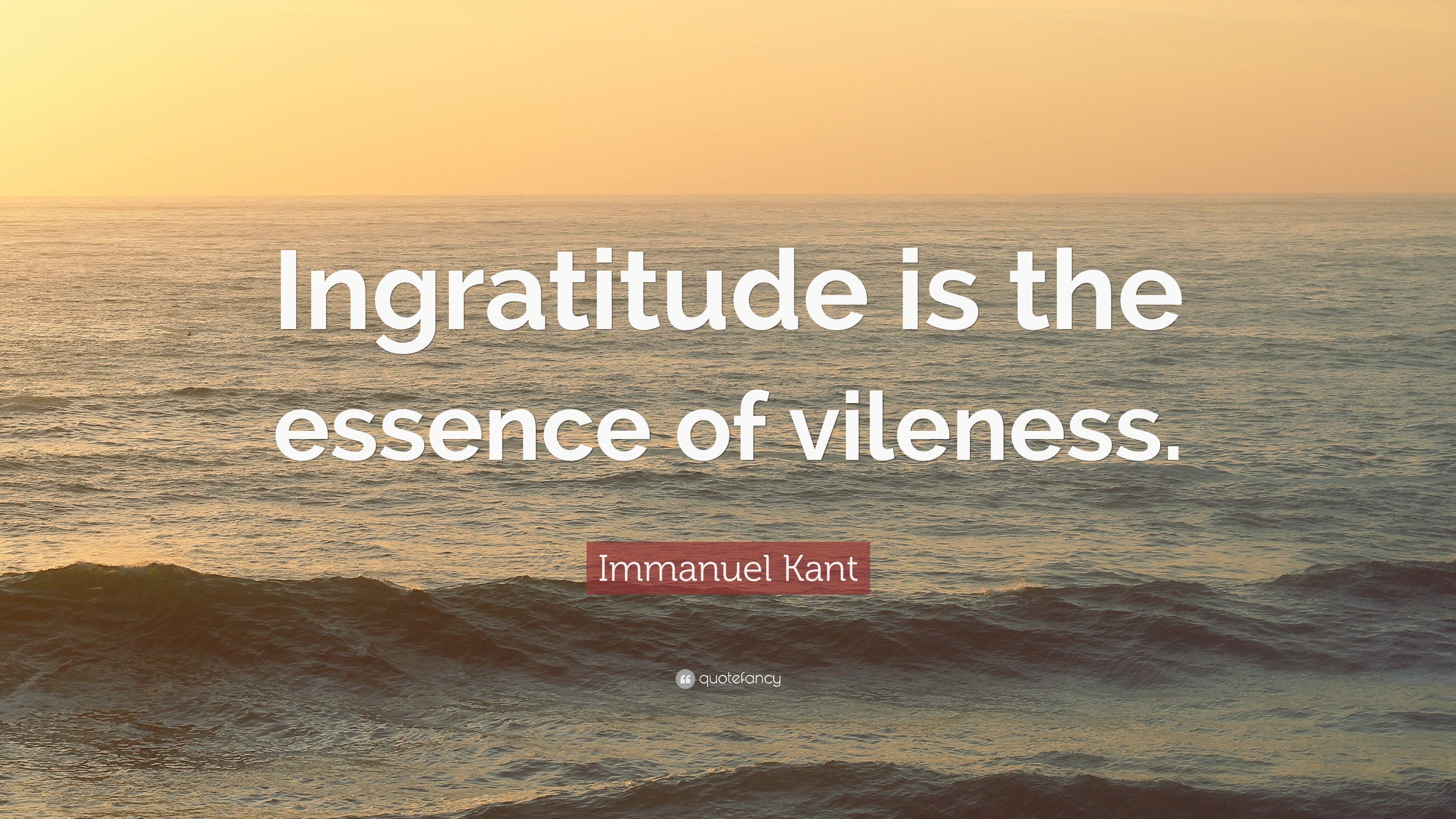 Immanuel Kant Quote: “Ingratitude is the essence of vileness.”