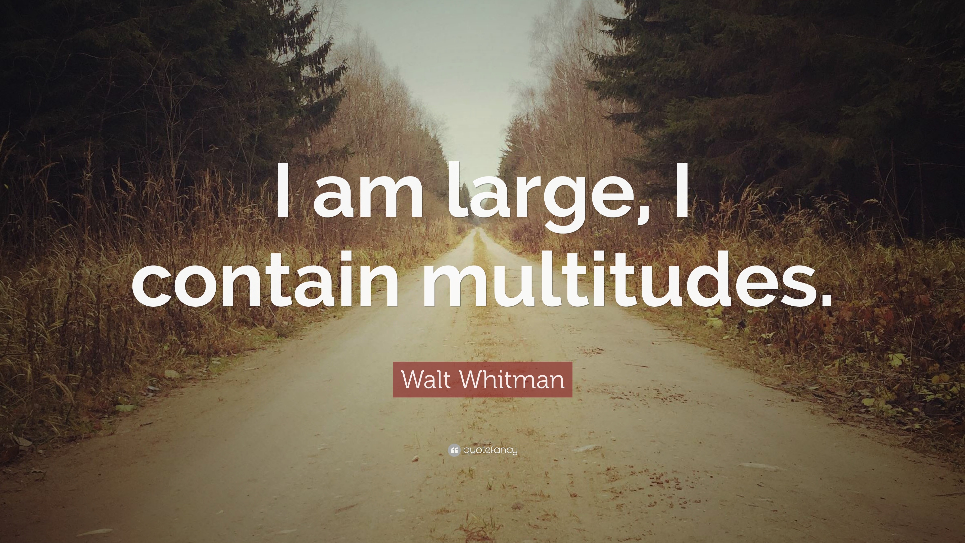 Walt Whitman Quote: “I am large, I contain multitudes.”