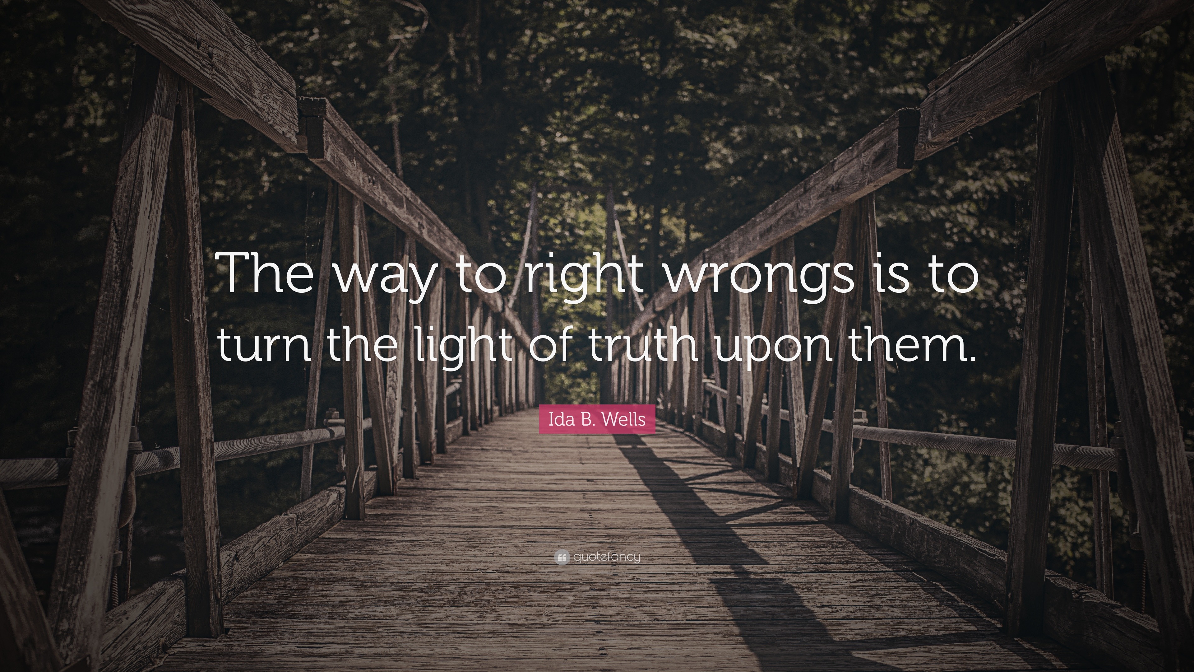 Ida B. Wells Quote: “The way to right wrongs is to turn the light of ...