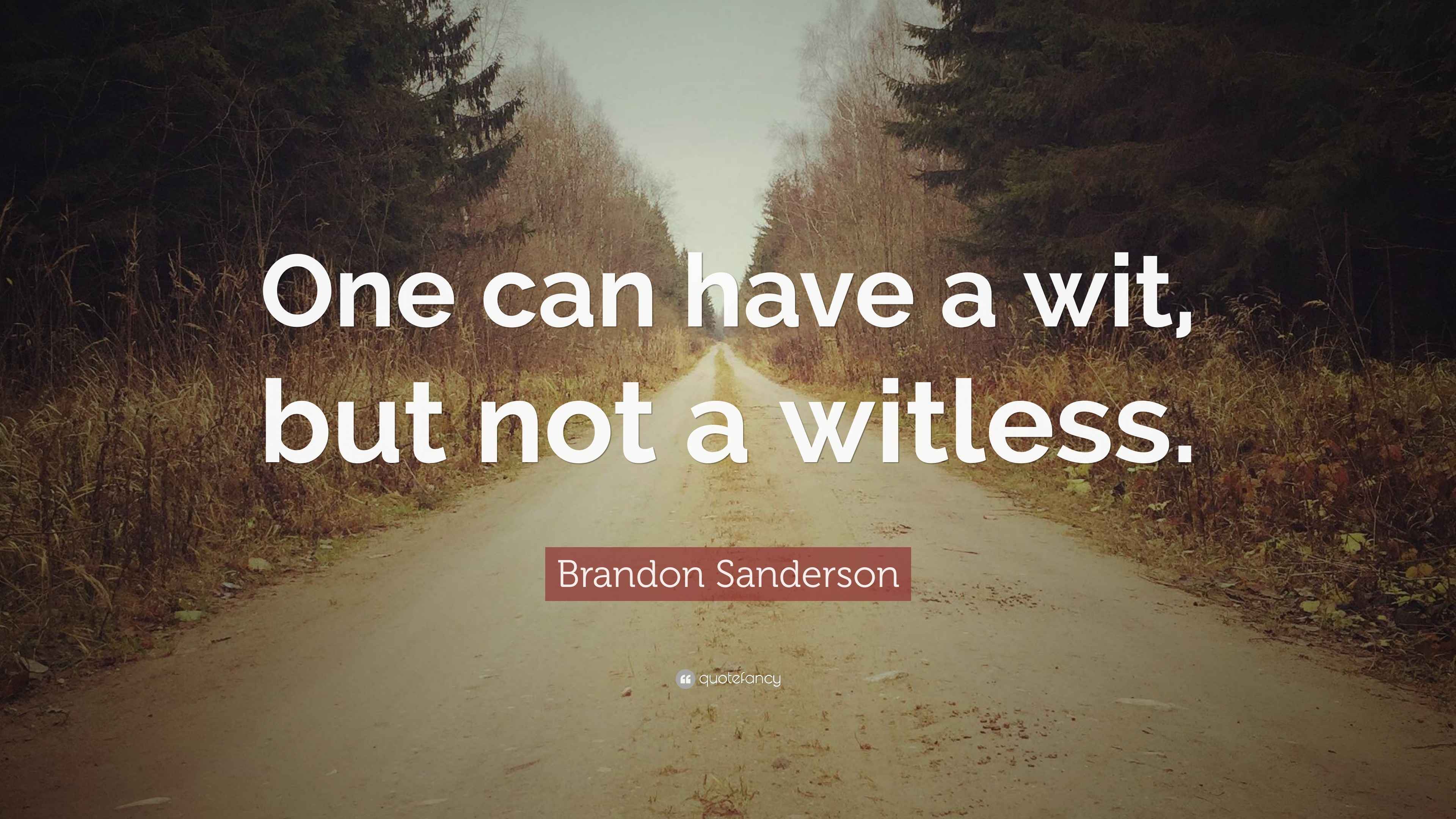Brandon Sanderson Quote: “One can have a wit, but not a witless.”