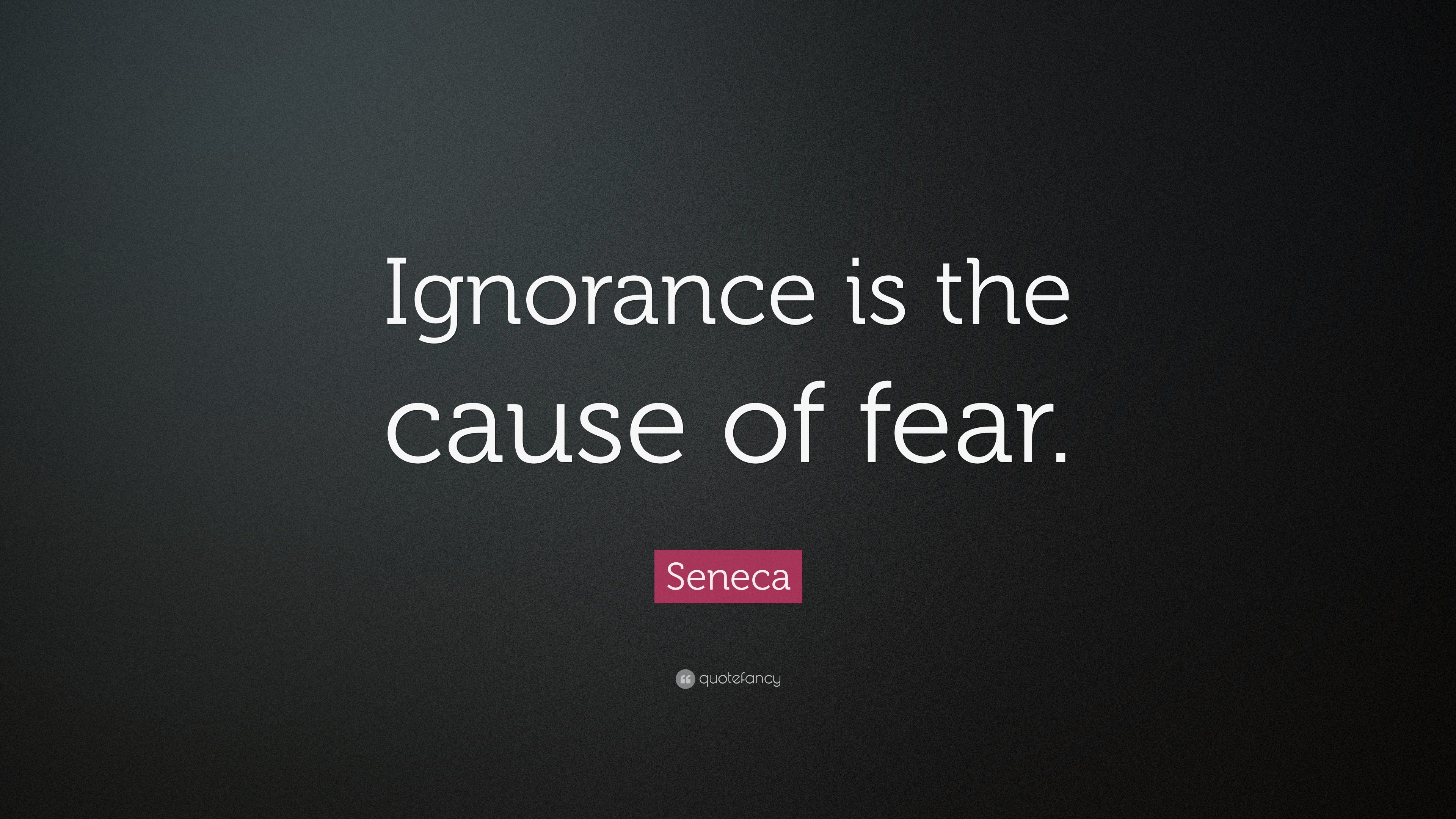 Seneca Quote: “Ignorance is the cause of fear.”