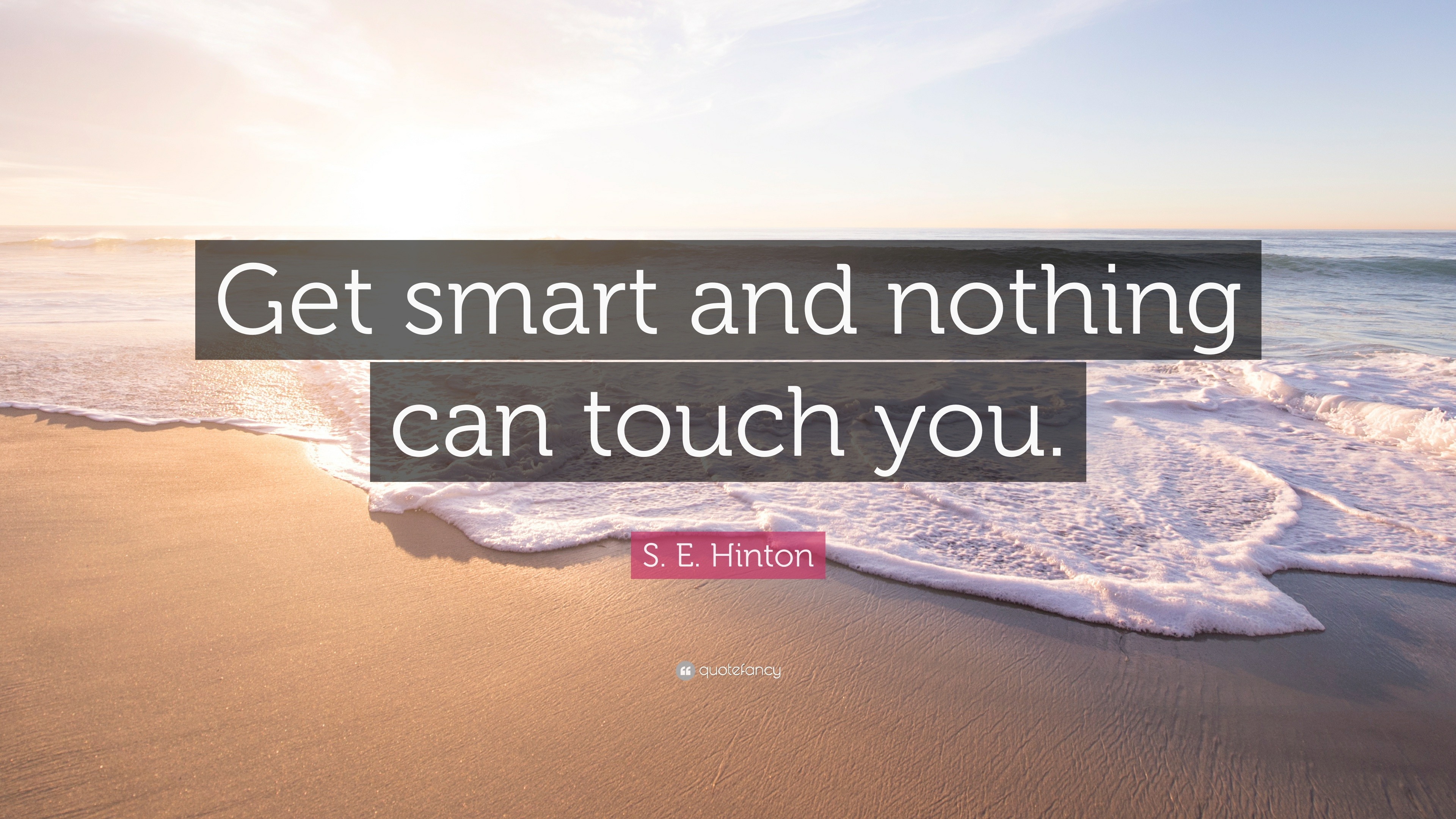 S. E. Hinton Quote: “Get smart and nothing can touch you.”