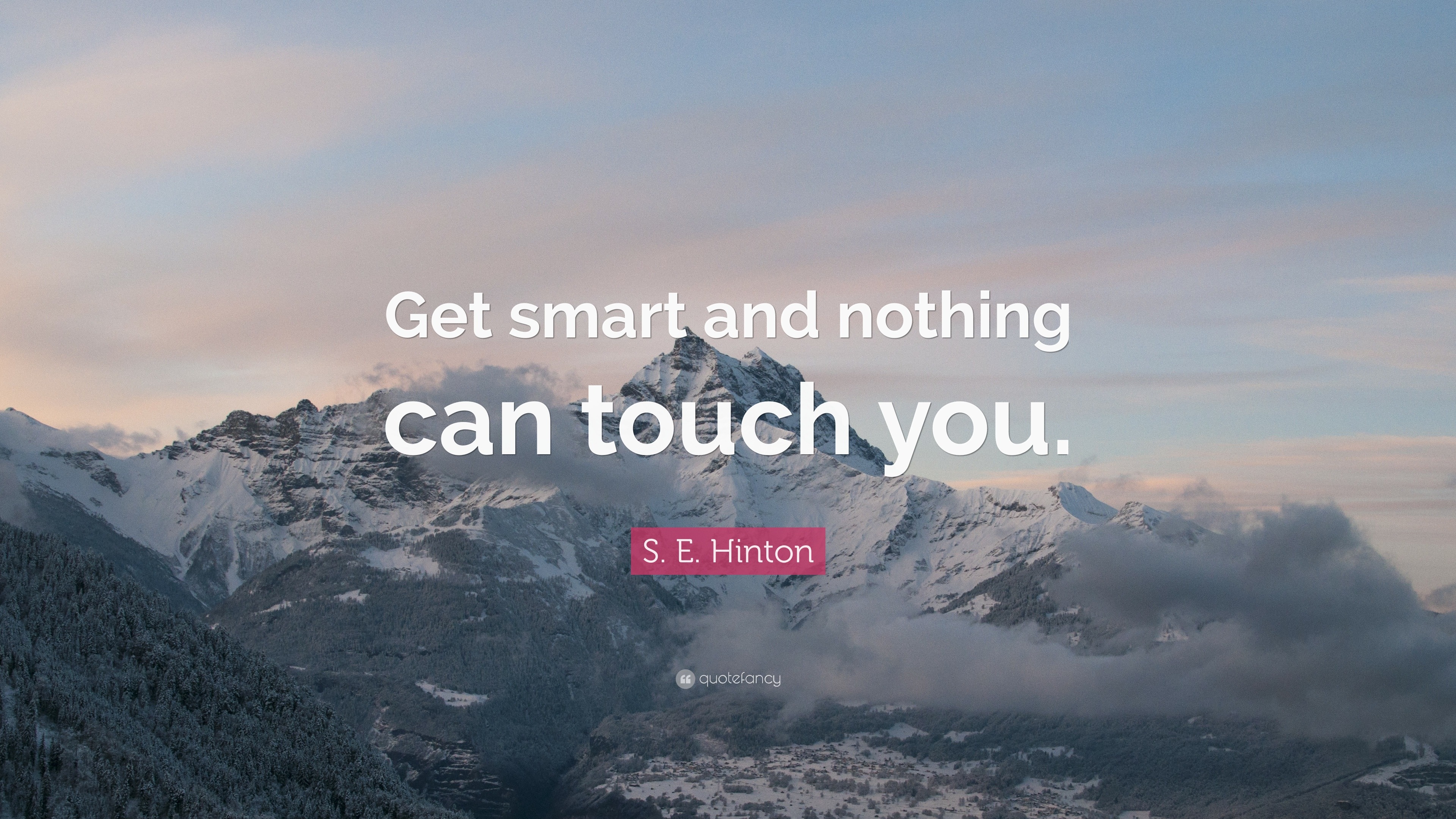S. E. Hinton Quote: “Get smart and nothing can touch you.”