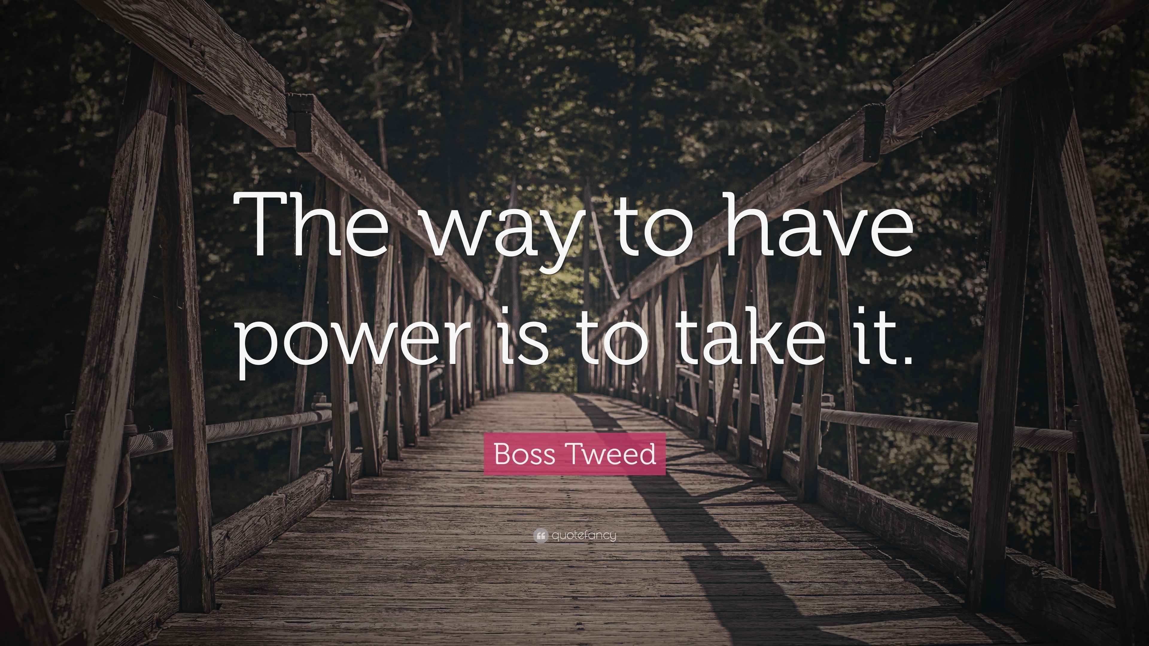 Boss Tweed Quote: “The way to have power is to take it.”