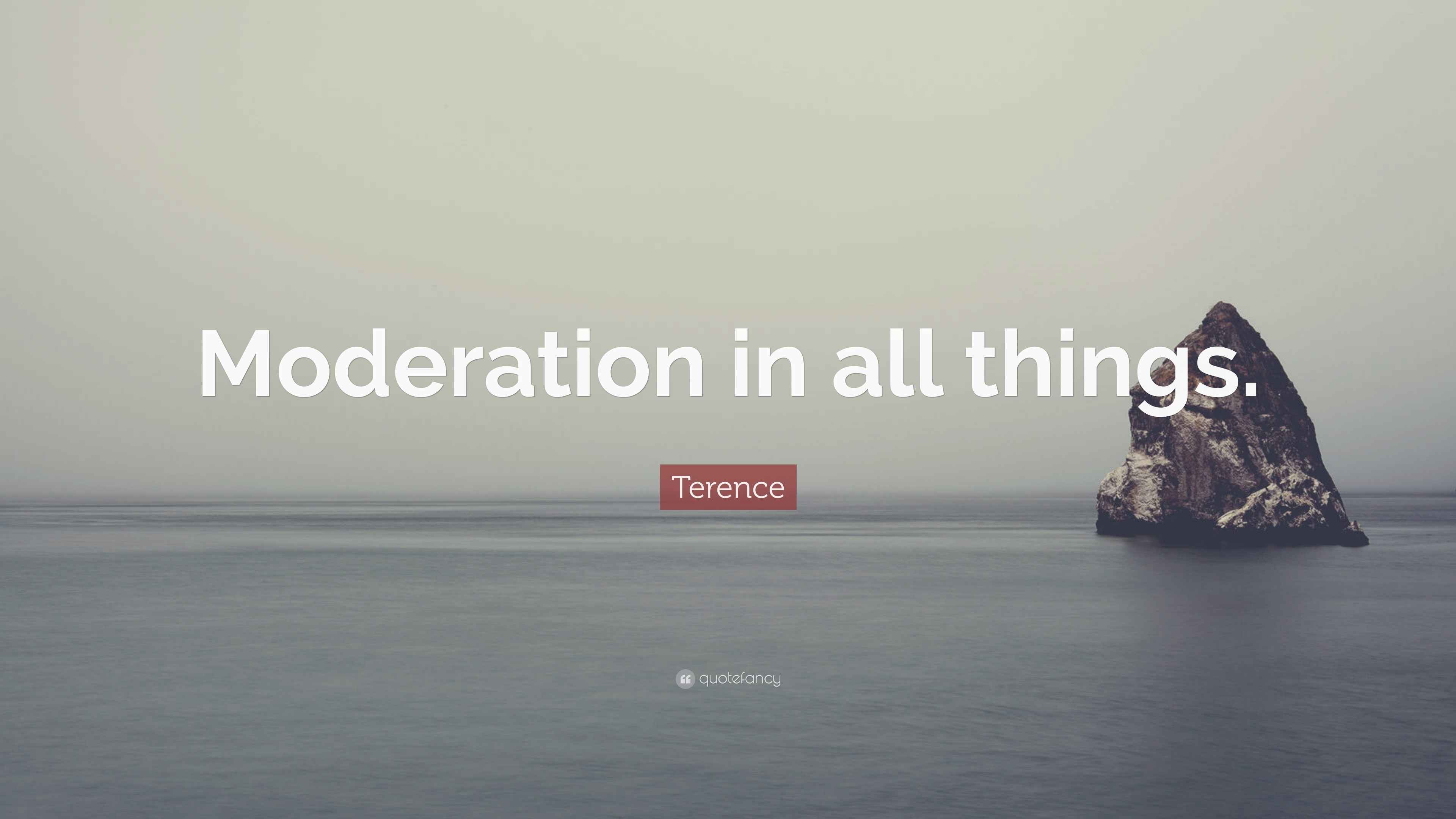 Terence Quote: “Moderation in all things.”
