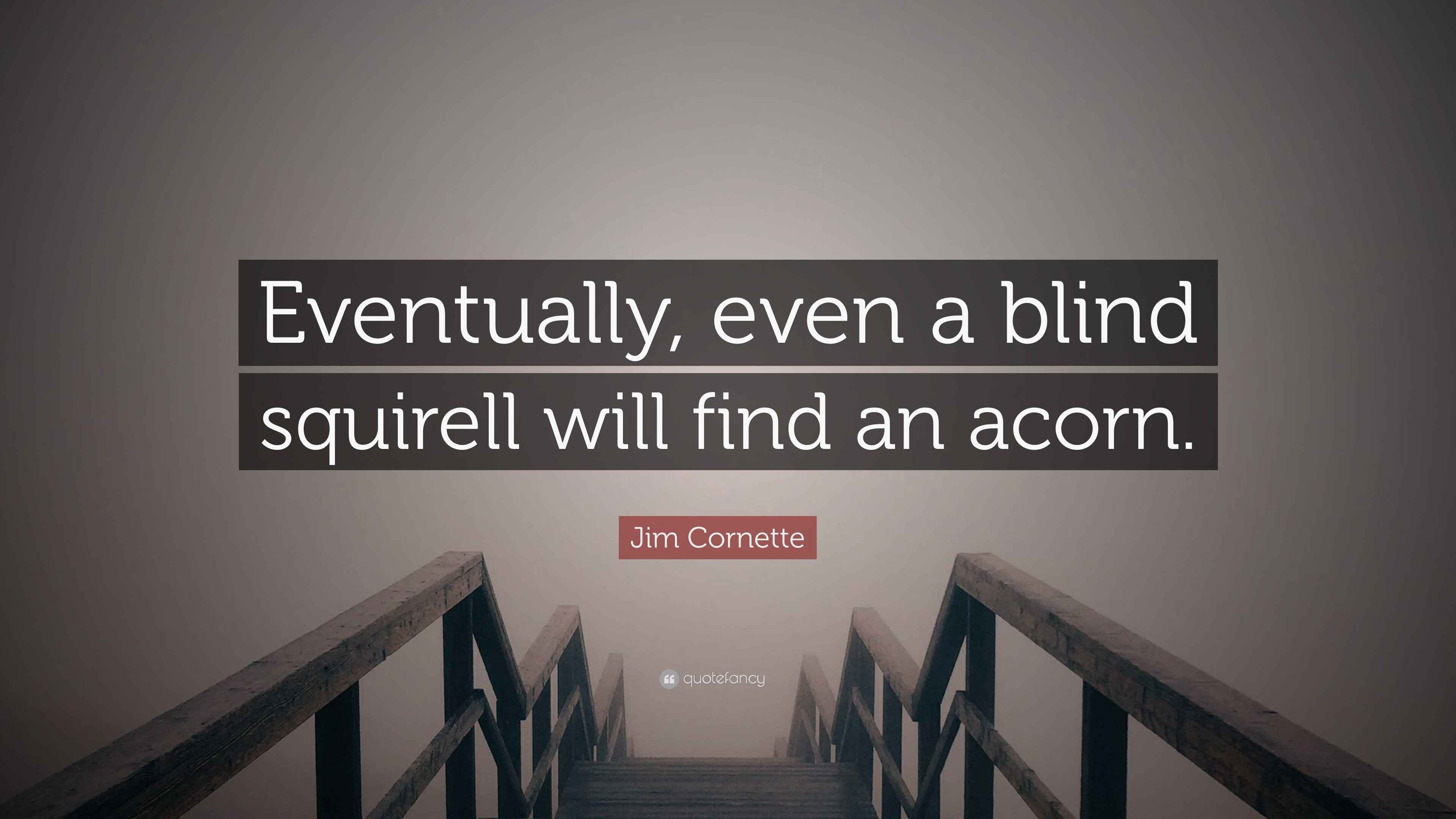 Jim Cornette Quote: “Eventually, even a blind squirell will find an acorn.”