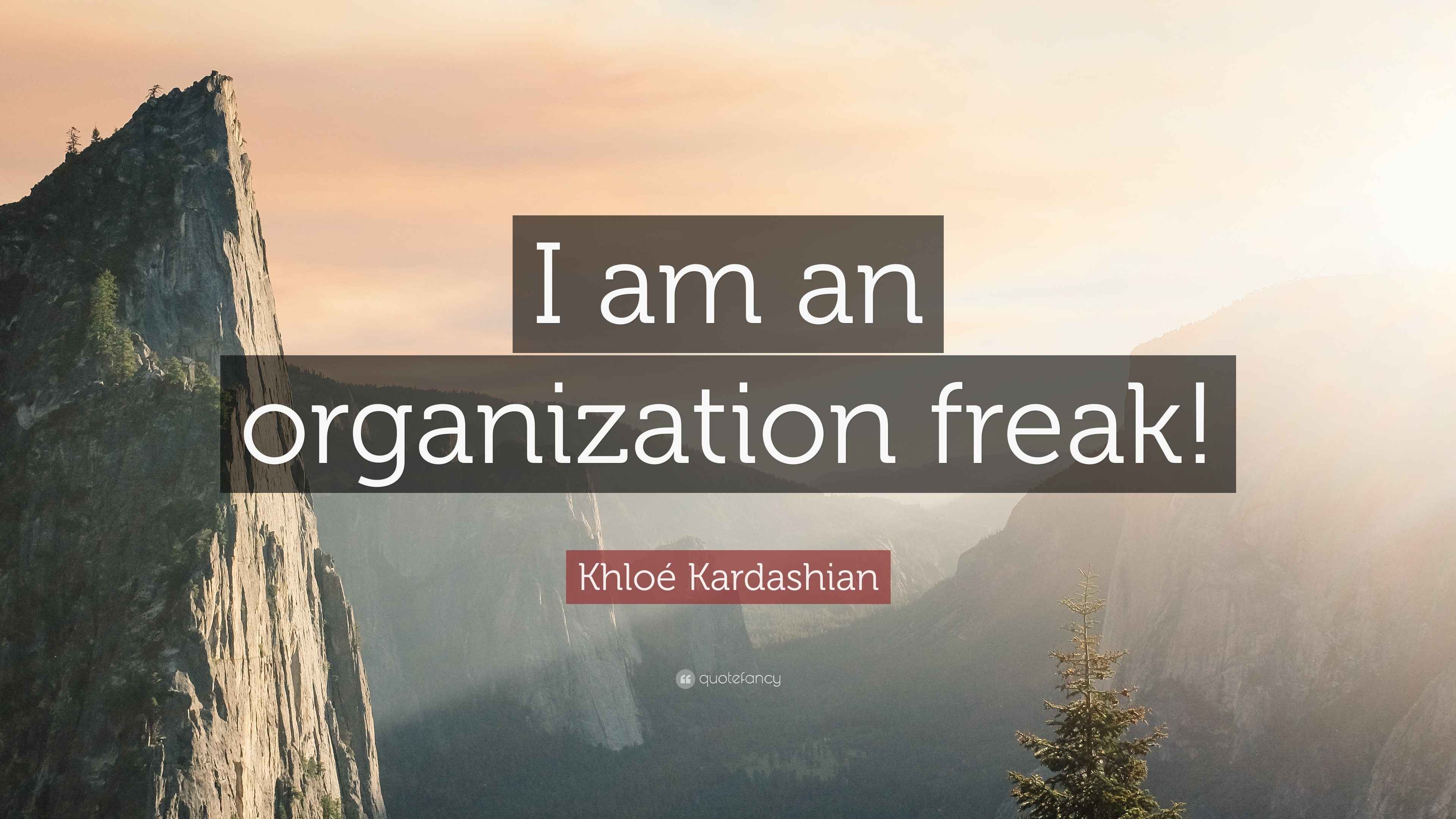 Khloé Kardashian Quote: “I am an organization freak!”