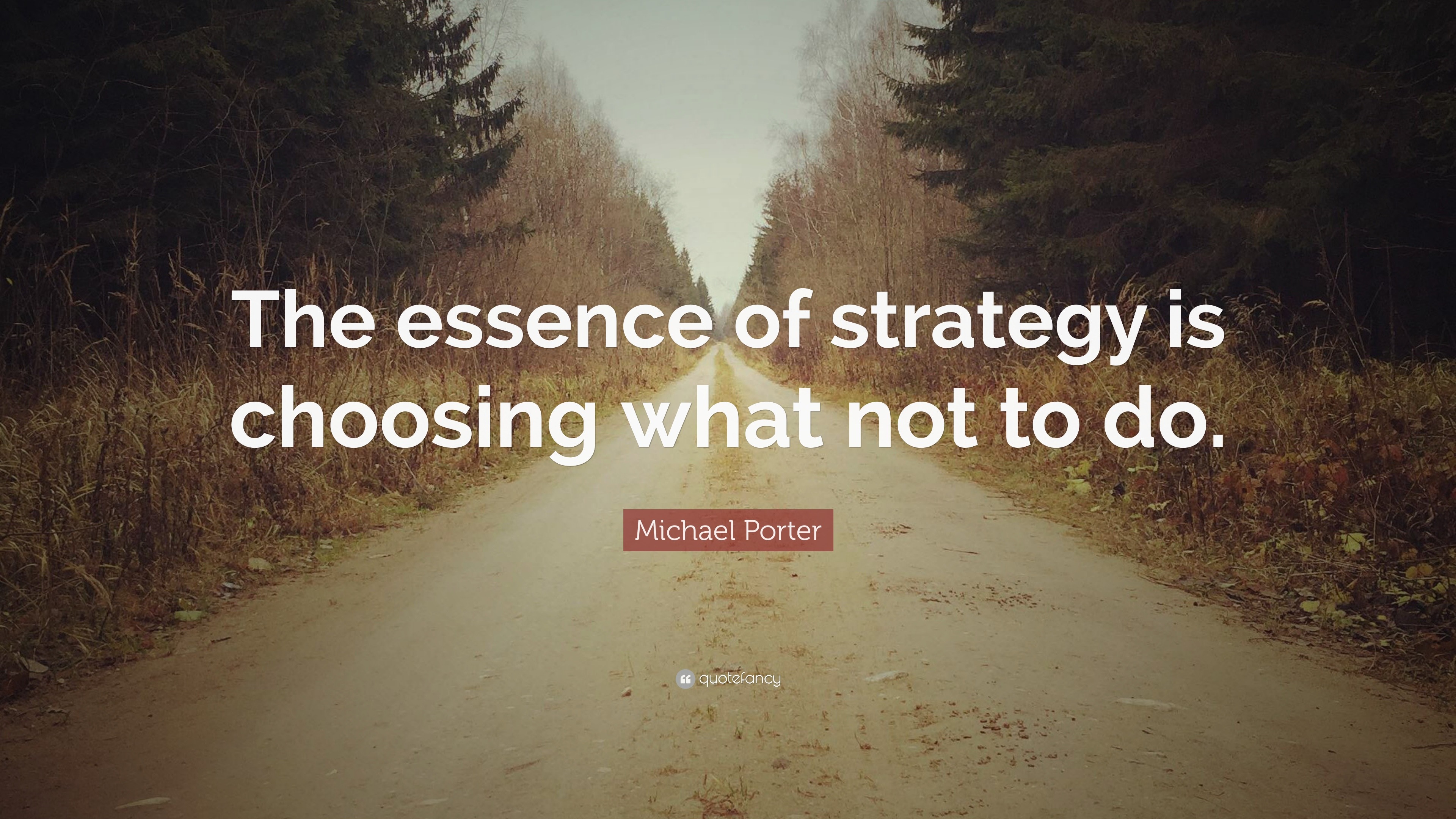 Michael Porter Quote: “The essence of strategy is choosing what not to do.”