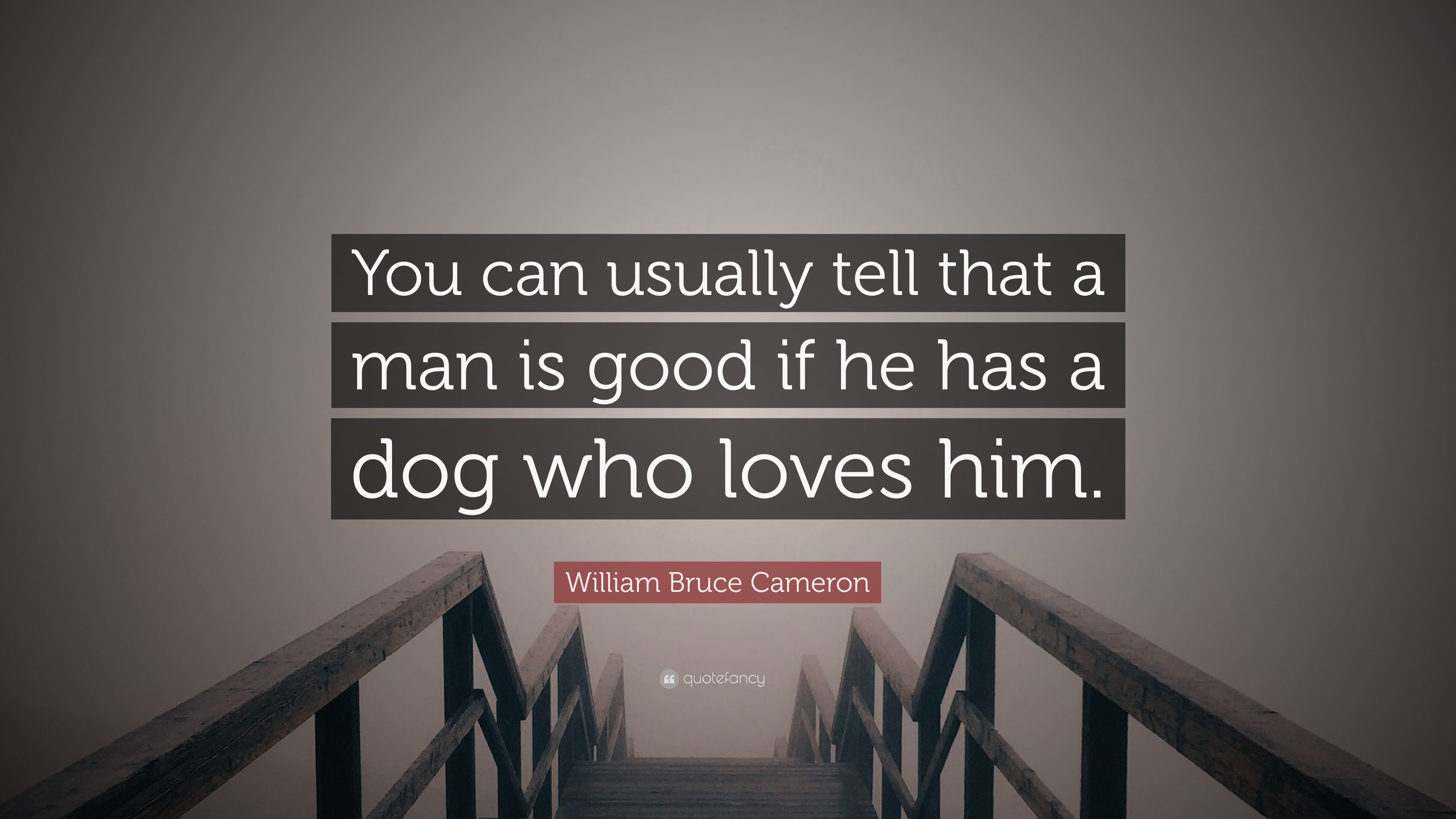 William Bruce Cameron Quote: “You can usually tell that a man is good ...