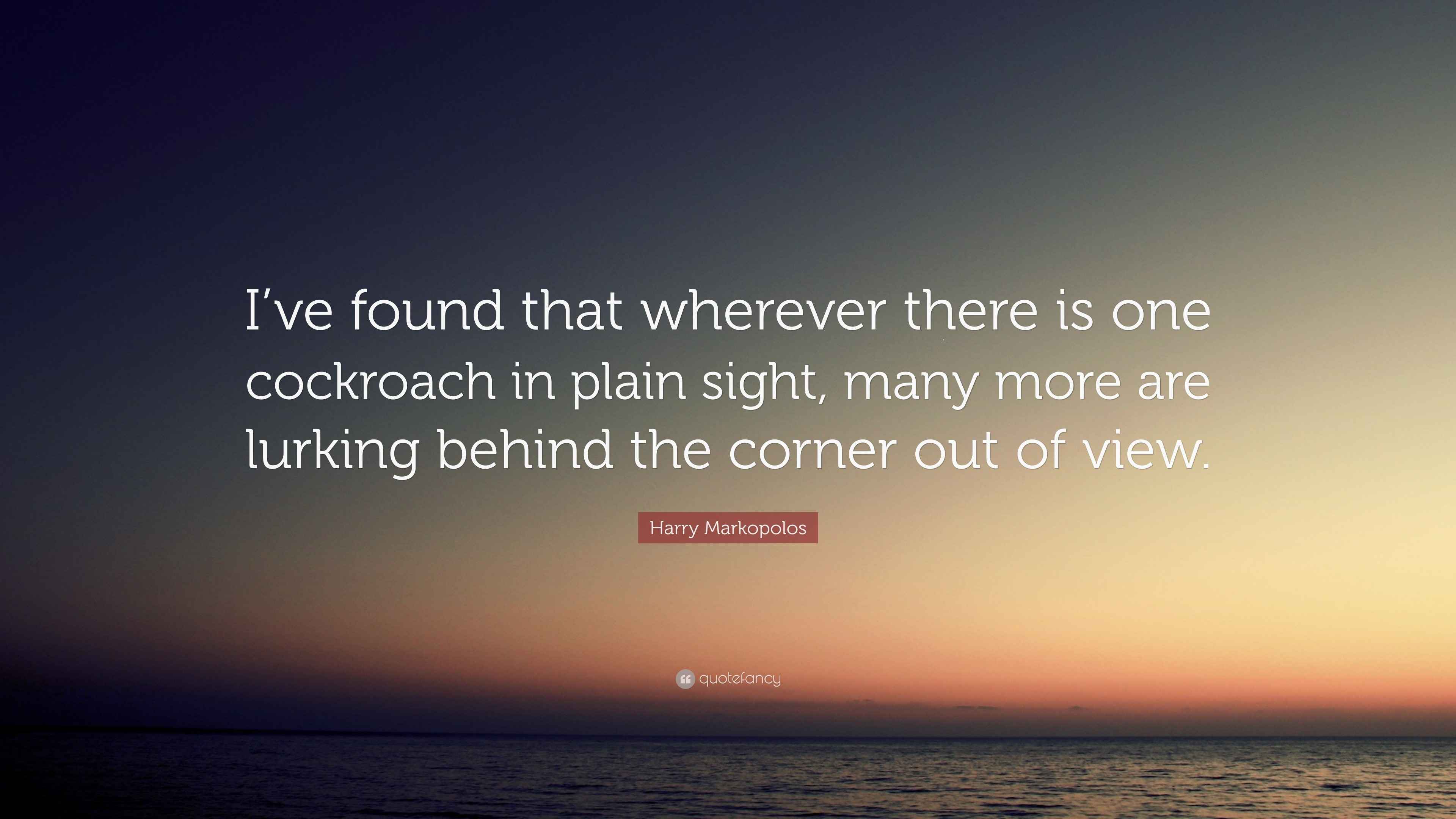 Harry Markopolos Quote: “I’ve found that wherever there is one ...