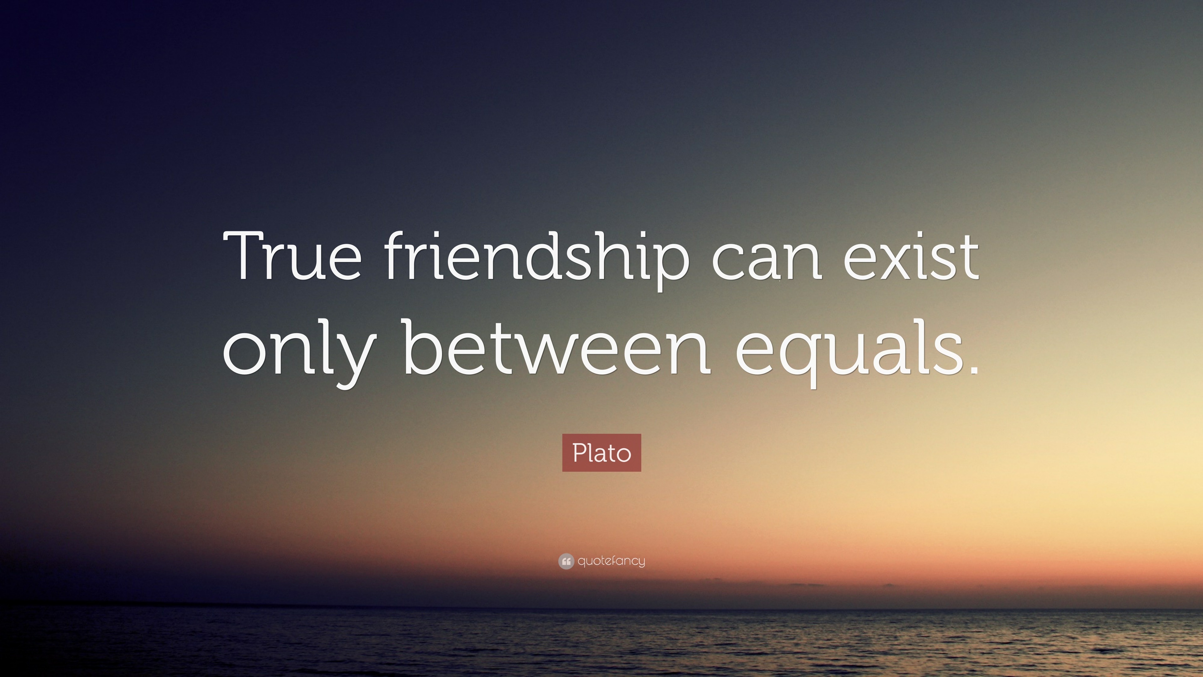 Plato Quote: “True friendship can exist only between equals.”