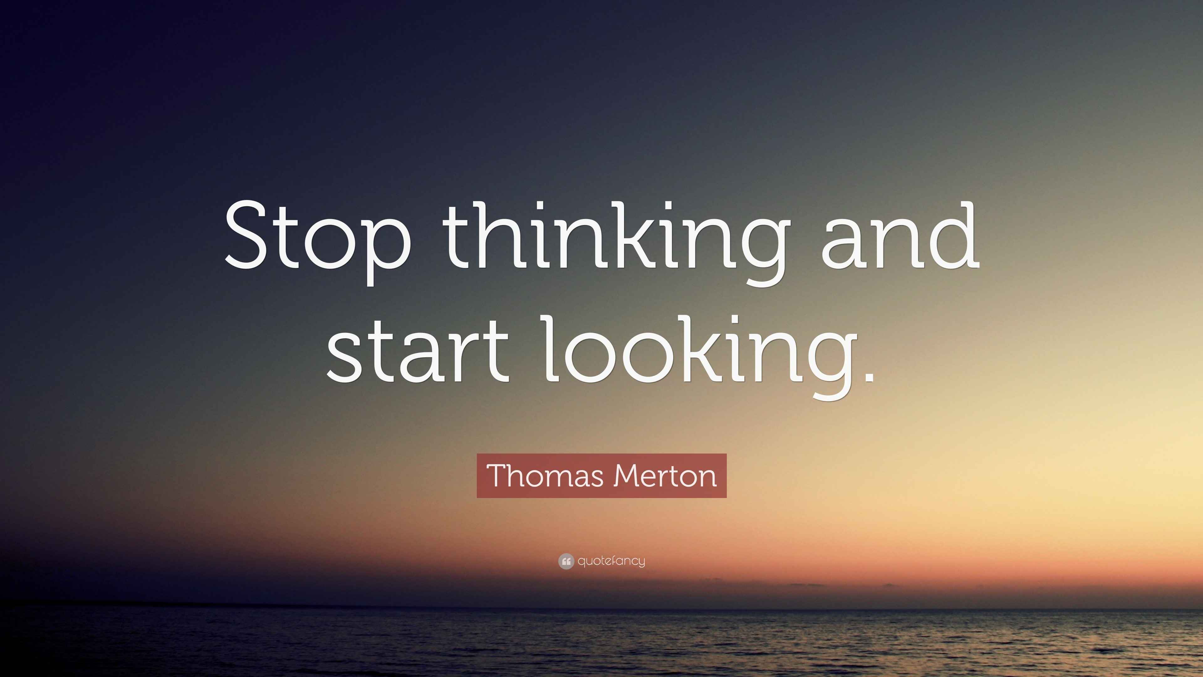 Thomas Merton Quote: “Stop thinking and start looking.”