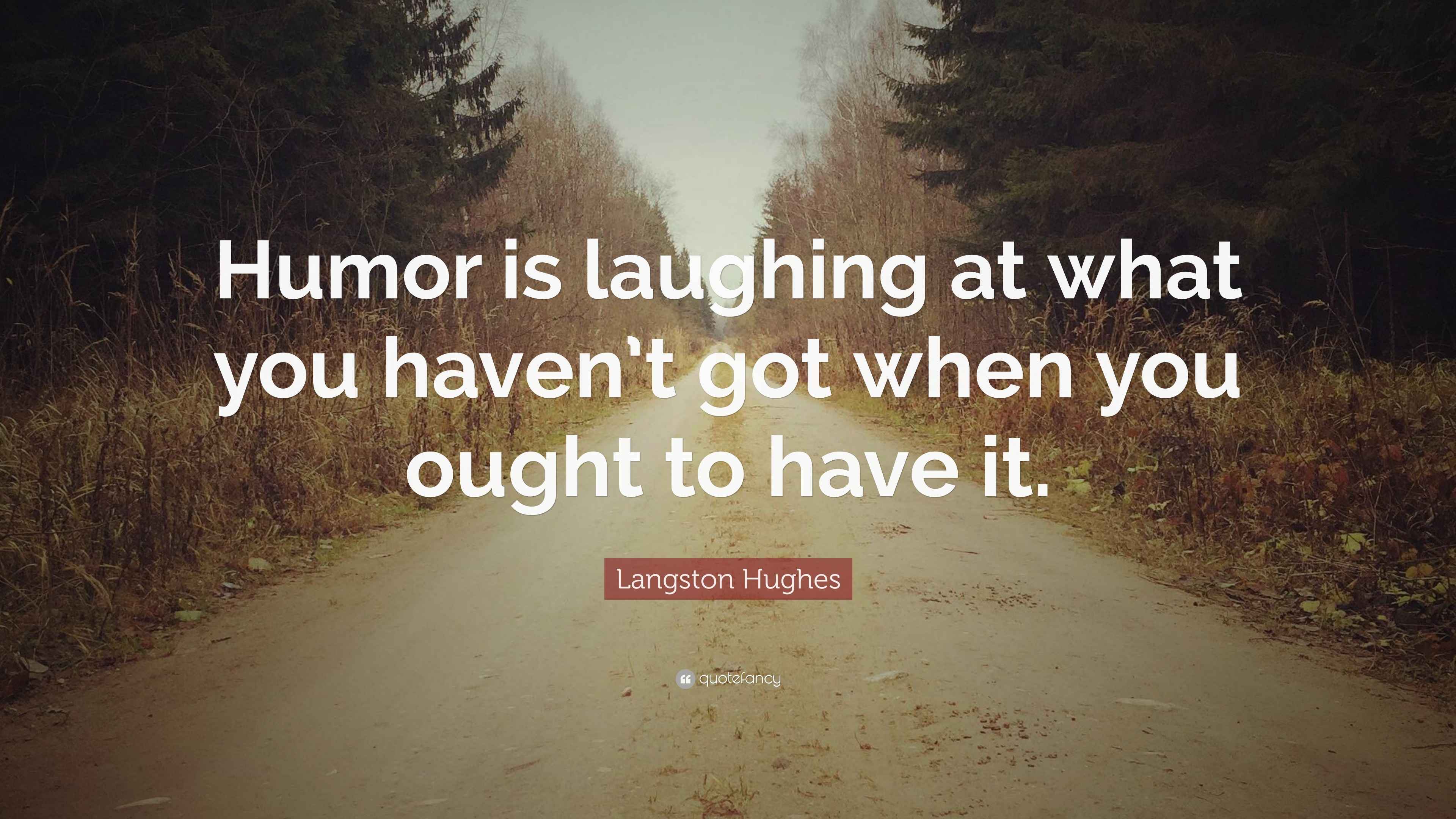 Langston Hughes Quote: “Humor is laughing at what you haven’t got when ...