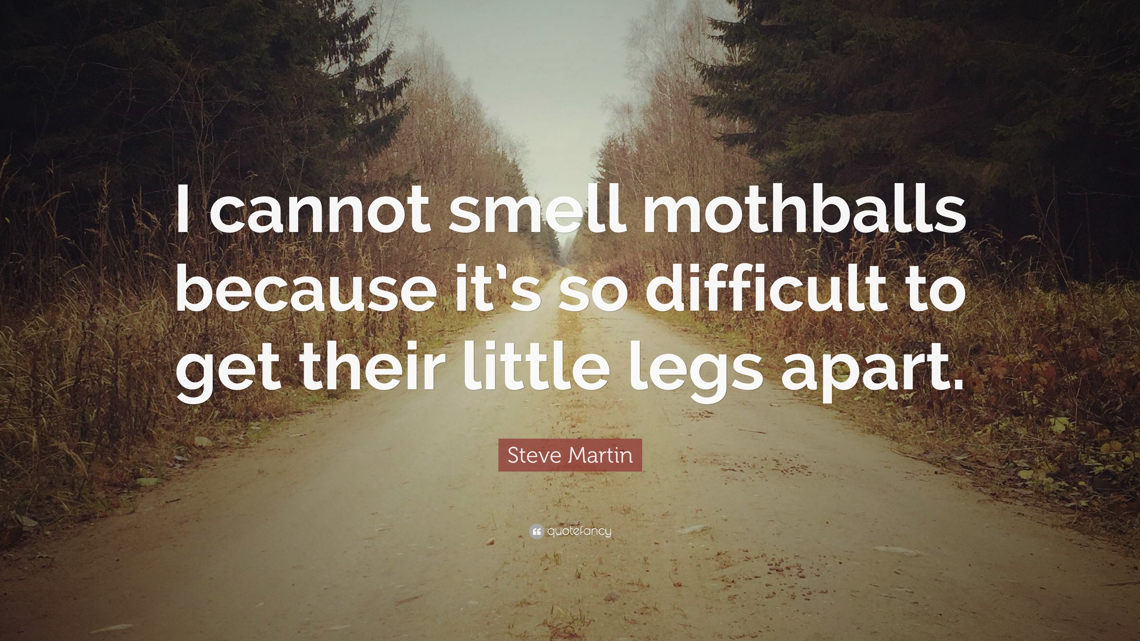 Steve Martin Quote: “I cannot smell mothballs because it’s so difficult ...