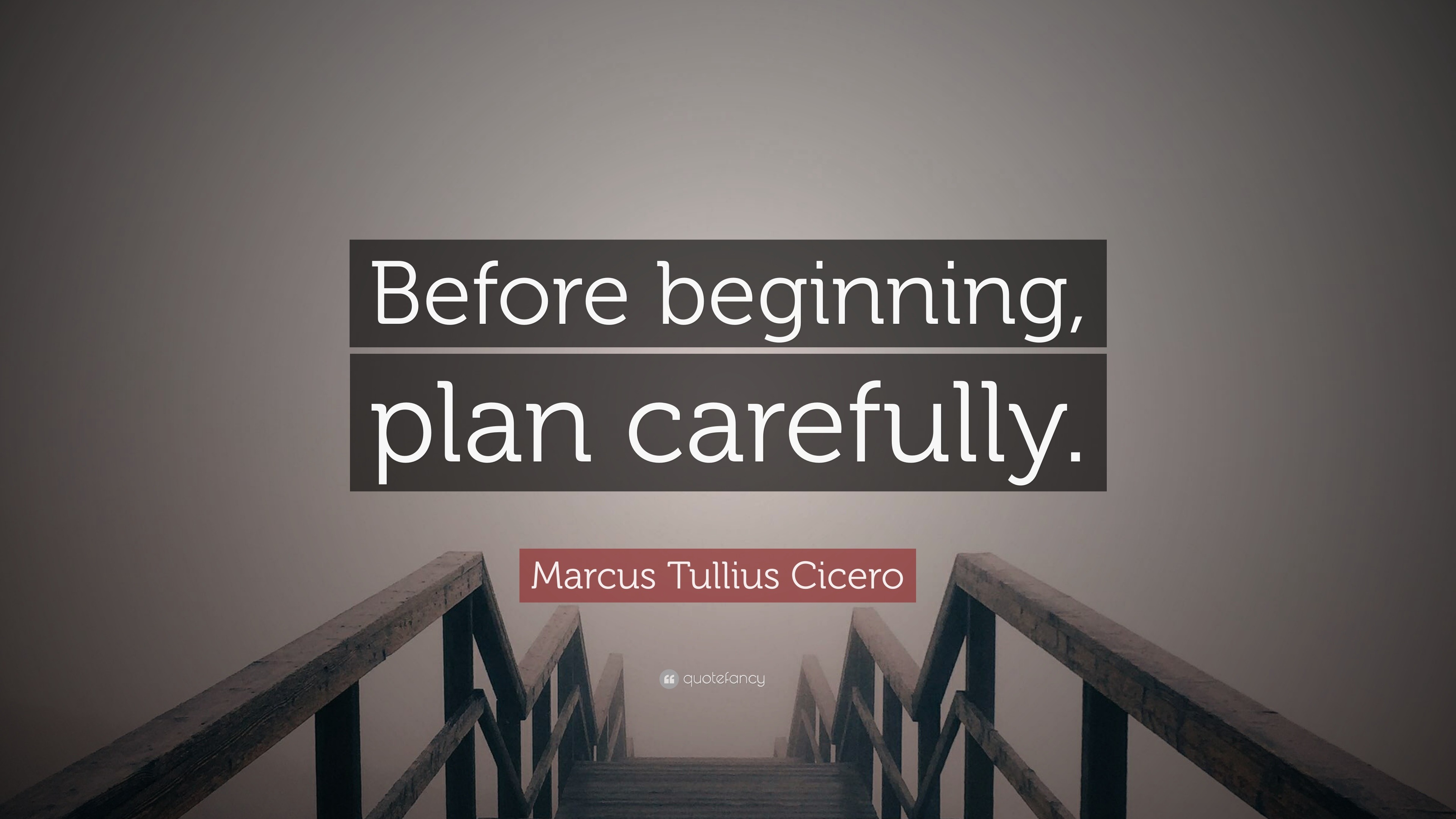 Marcus Tullius Cicero Quote: “Before beginning, plan carefully.”