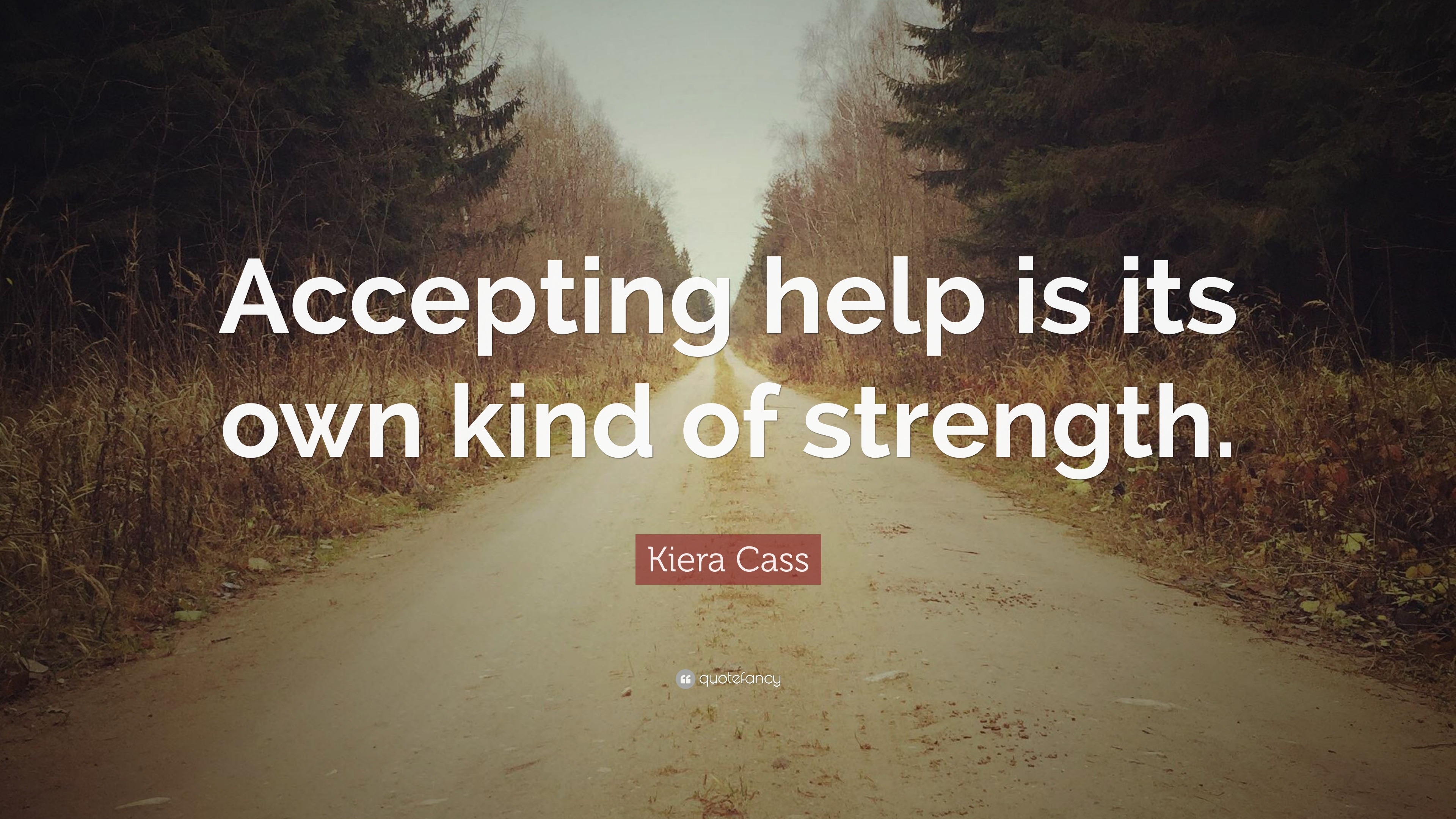 Kiera Cass Quote: “Accepting help is its own kind of strength.”