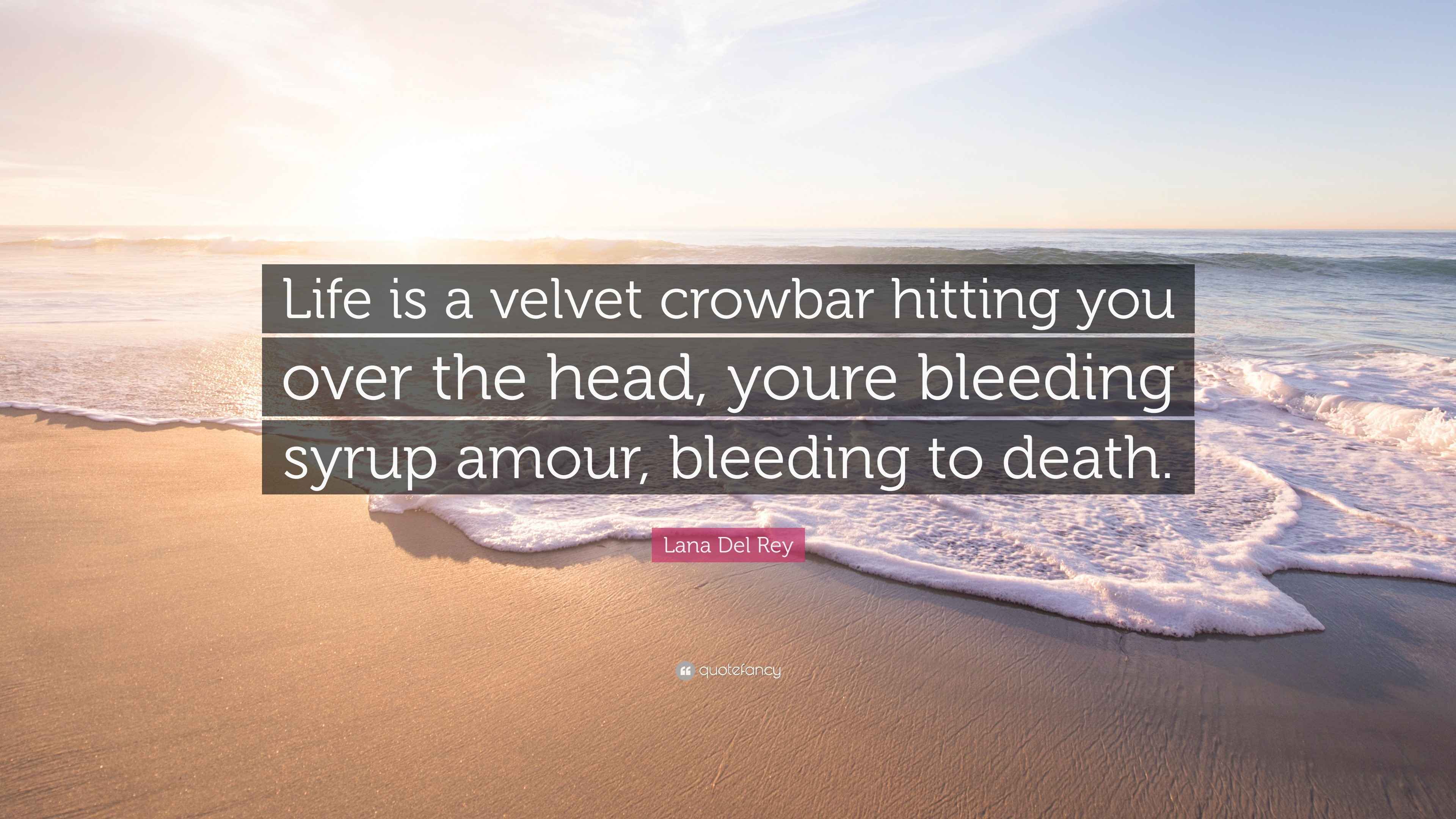 Lana Del Rey Quote: “Life is a velvet crowbar hitting you over the head ...