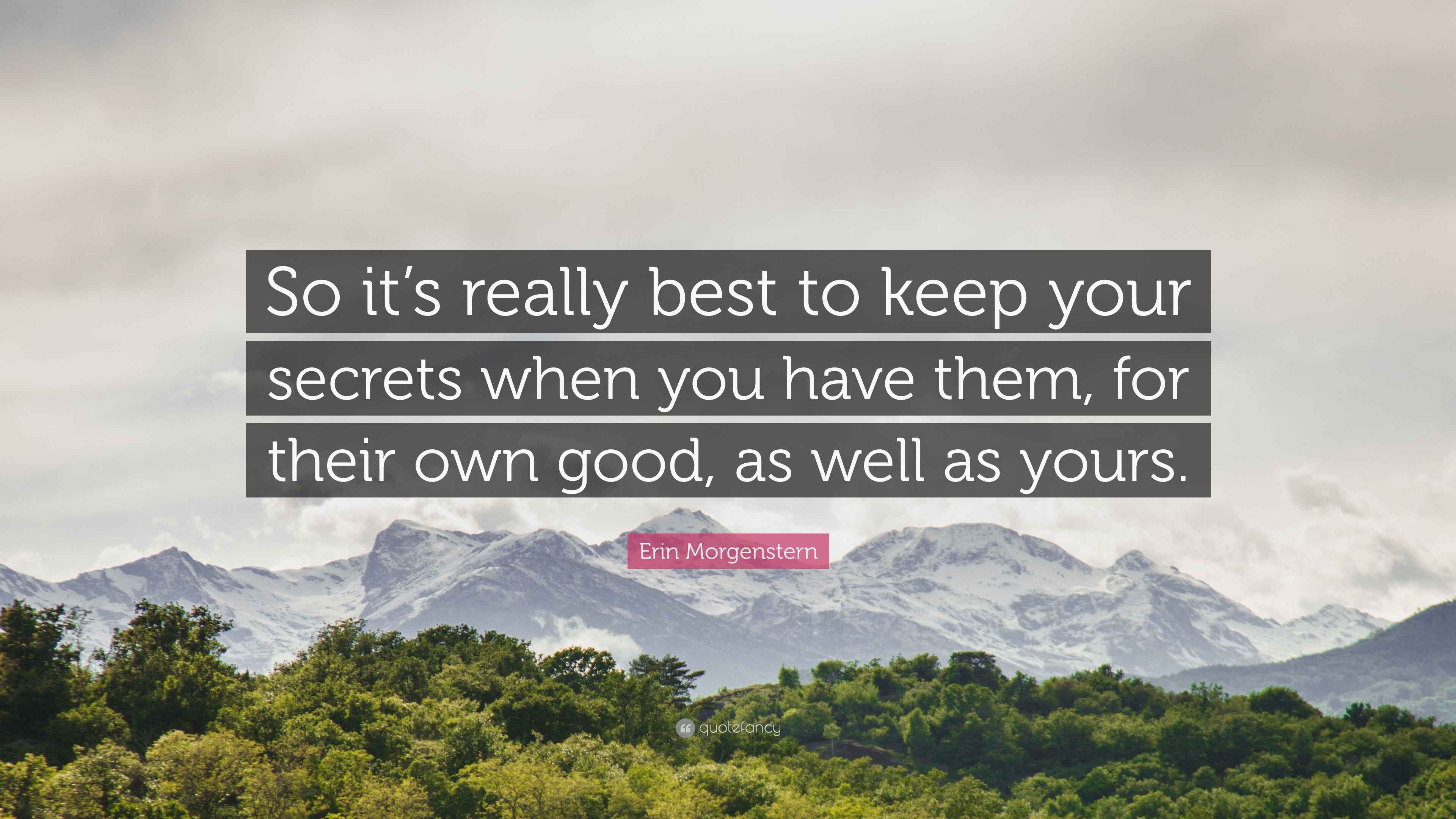 Erin Morgenstern Quote: “So it’s really best to keep your secrets when ...
