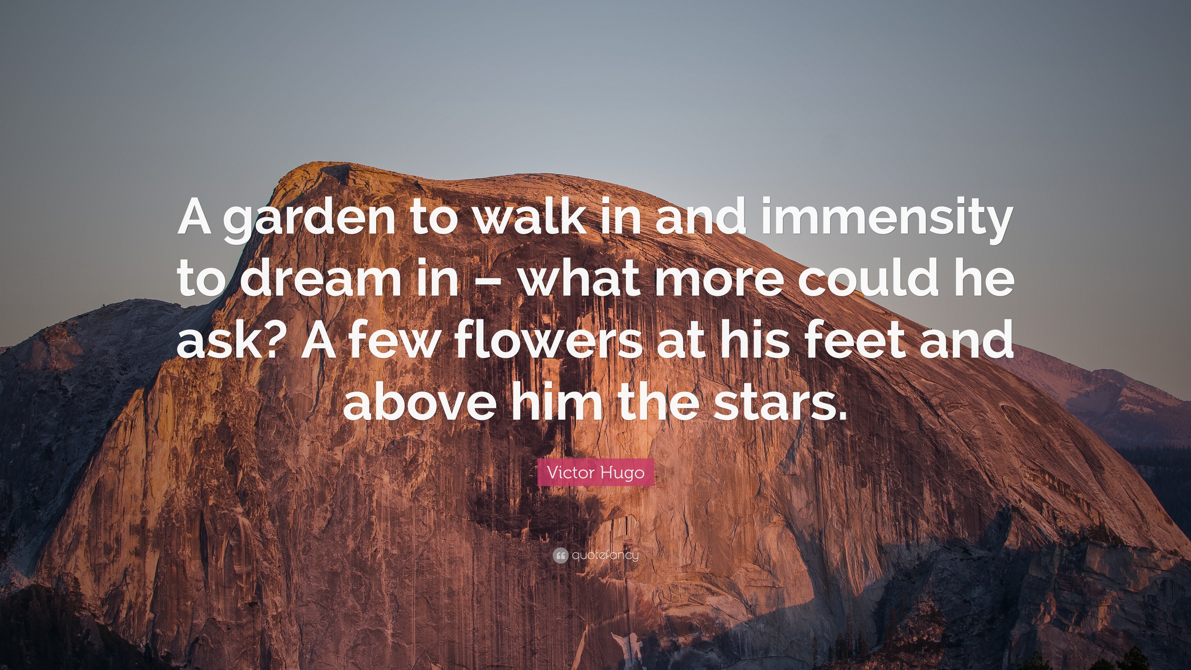 Victor Hugo Quote: “A garden to walk in and immensity to dream in ...