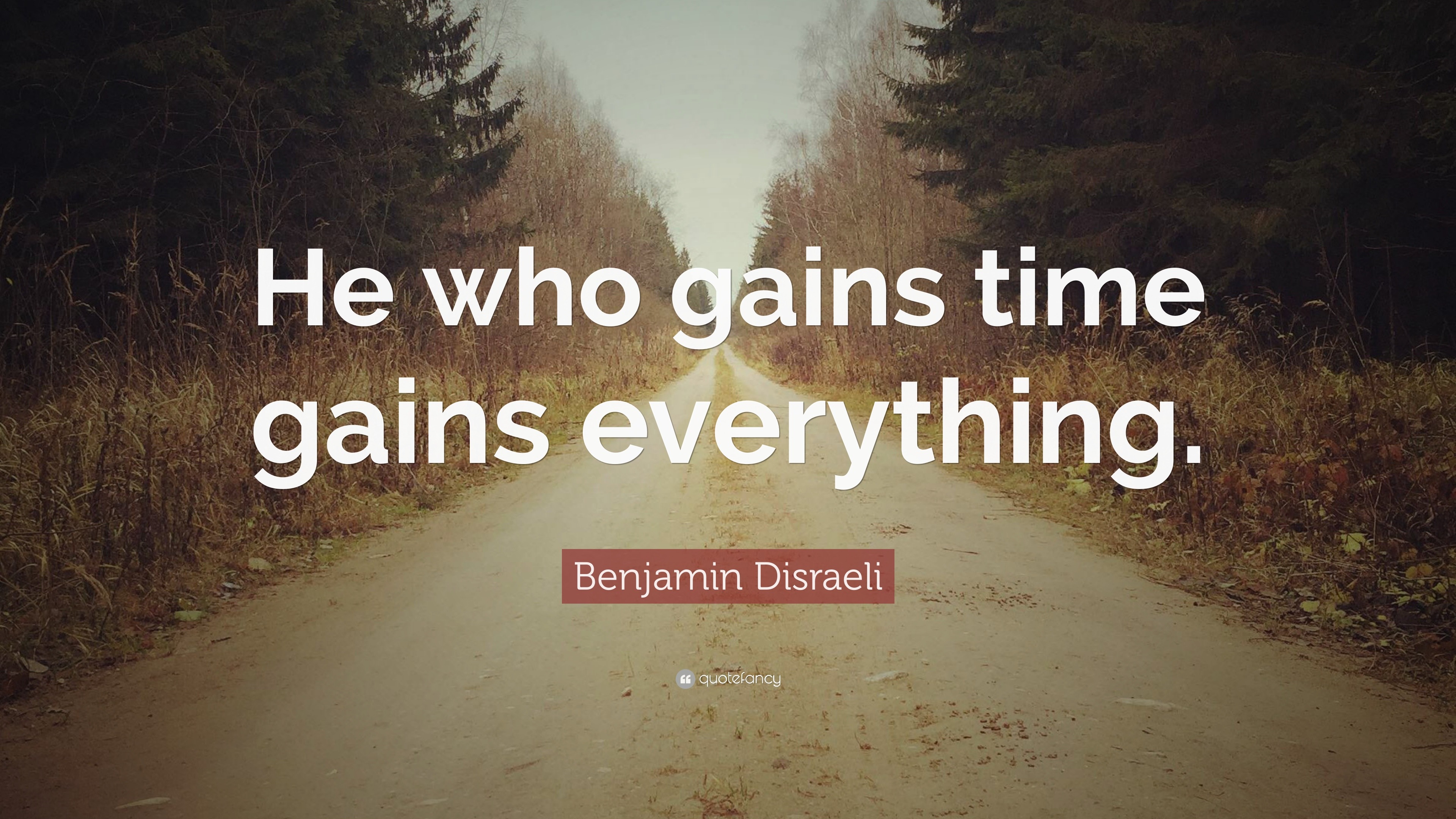 Benjamin Disraeli Quote: “He who gains time gains everything.”
