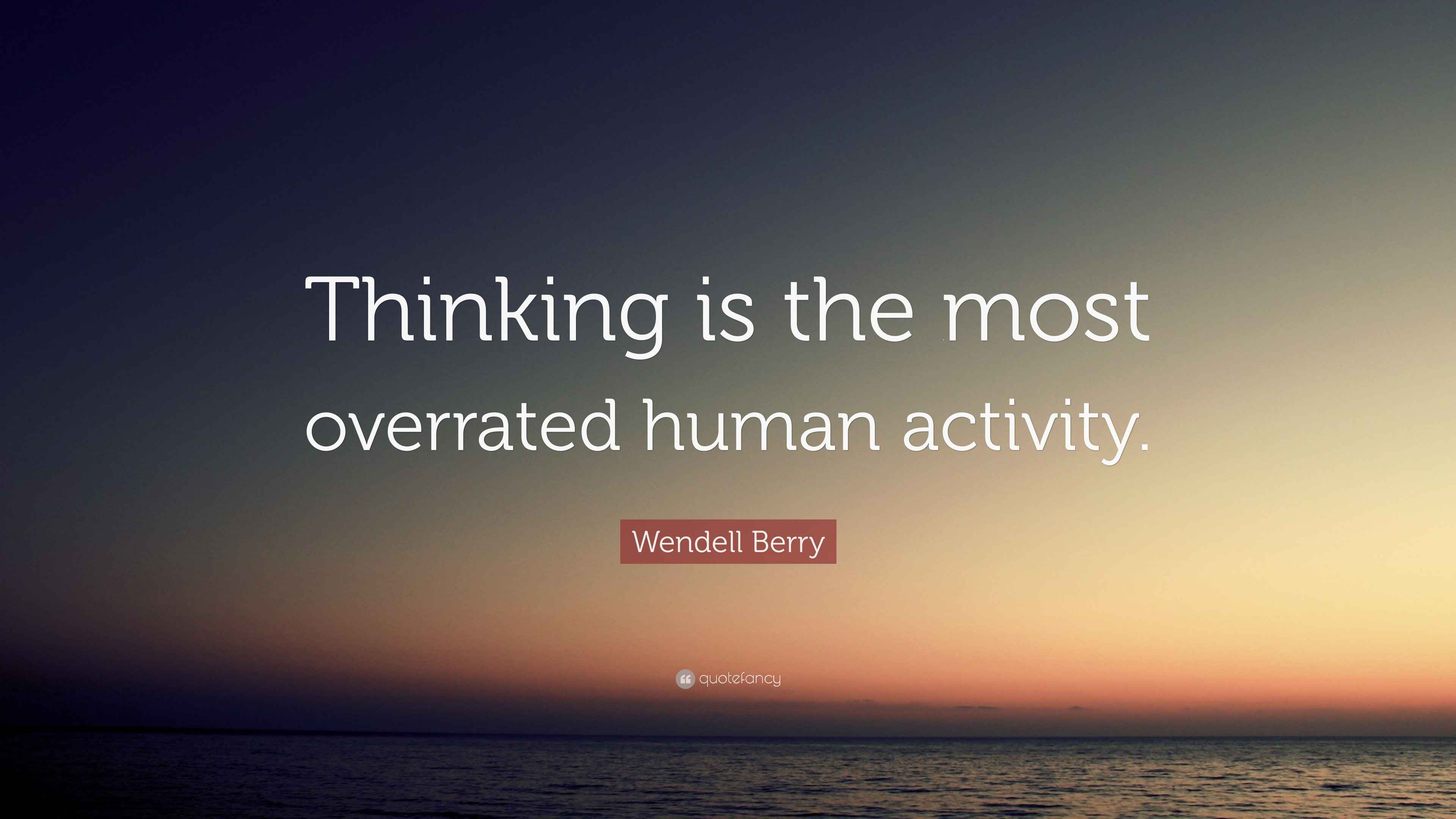 Wendell Berry Quote: “Thinking is the most overrated human activity.”