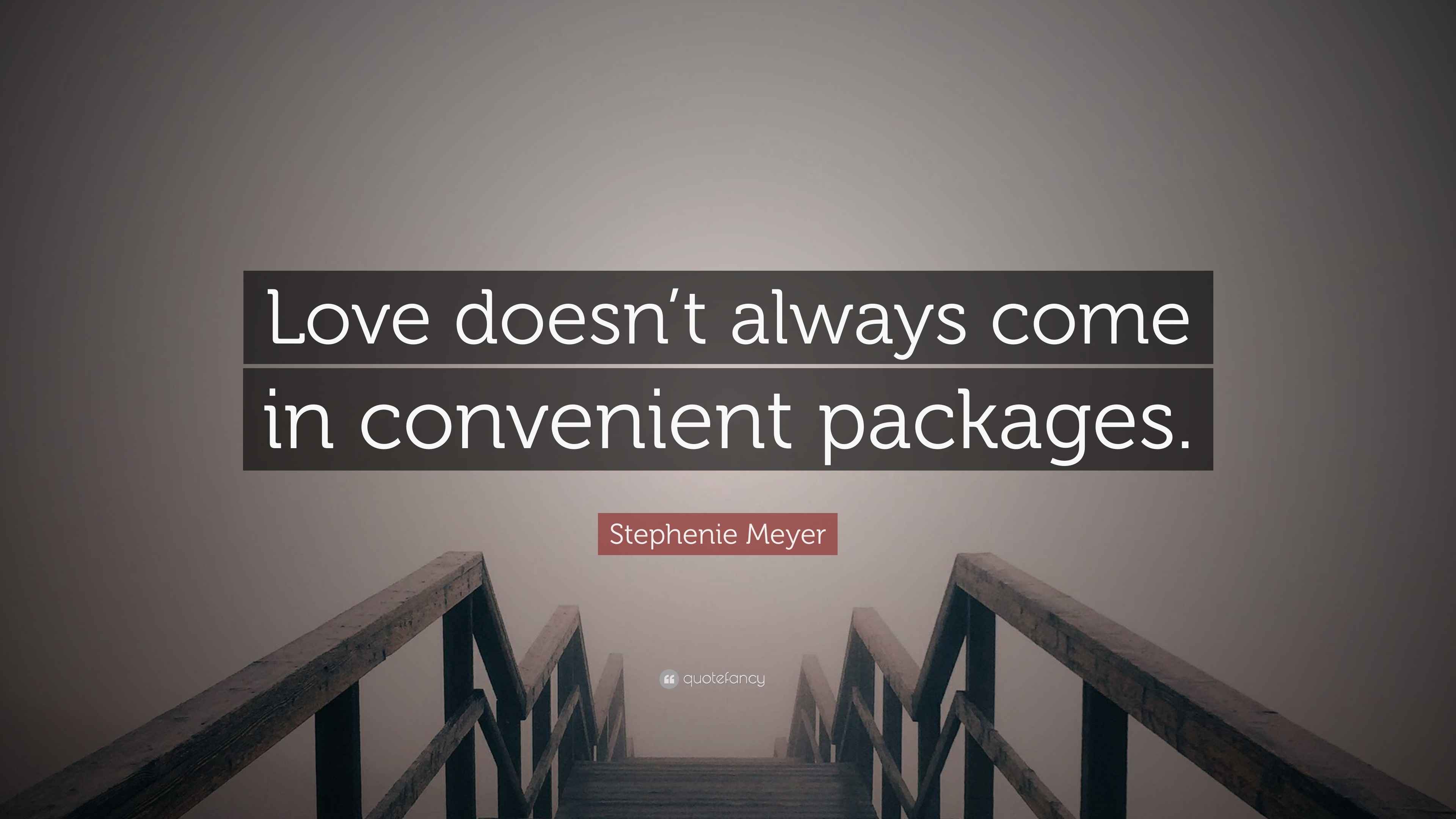 Stephenie Meyer Quote: “Love doesn’t always come in convenient packages.”