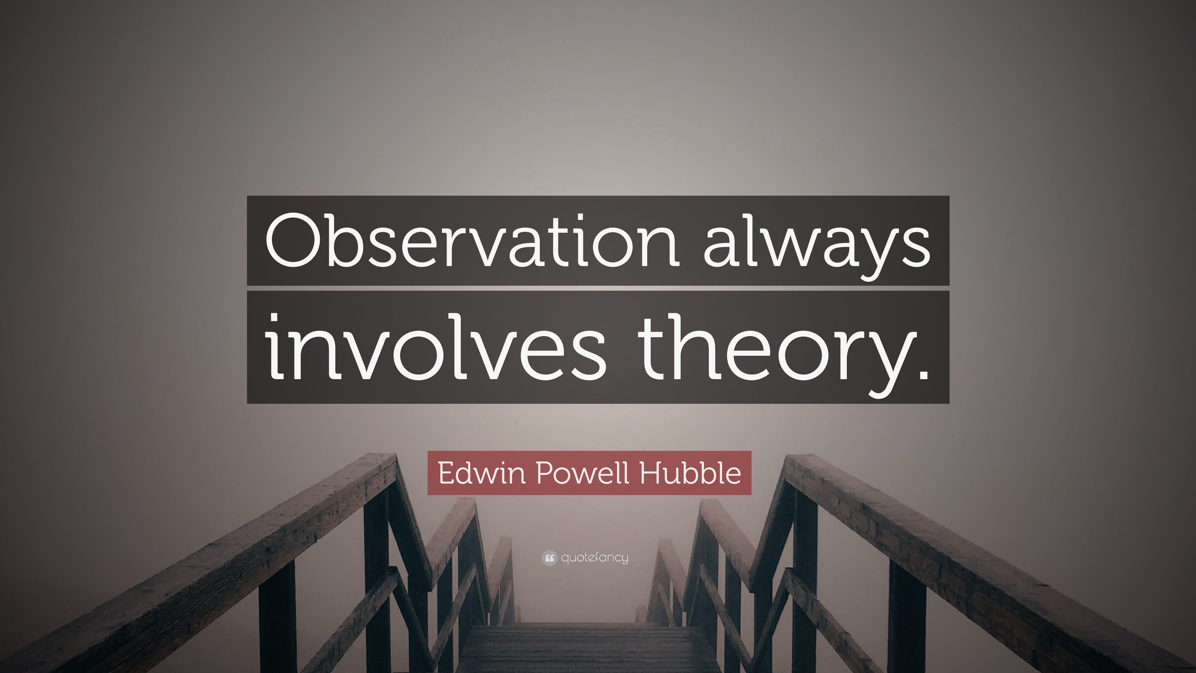 Edwin Powell Hubble Quote: “Observation always involves theory.”