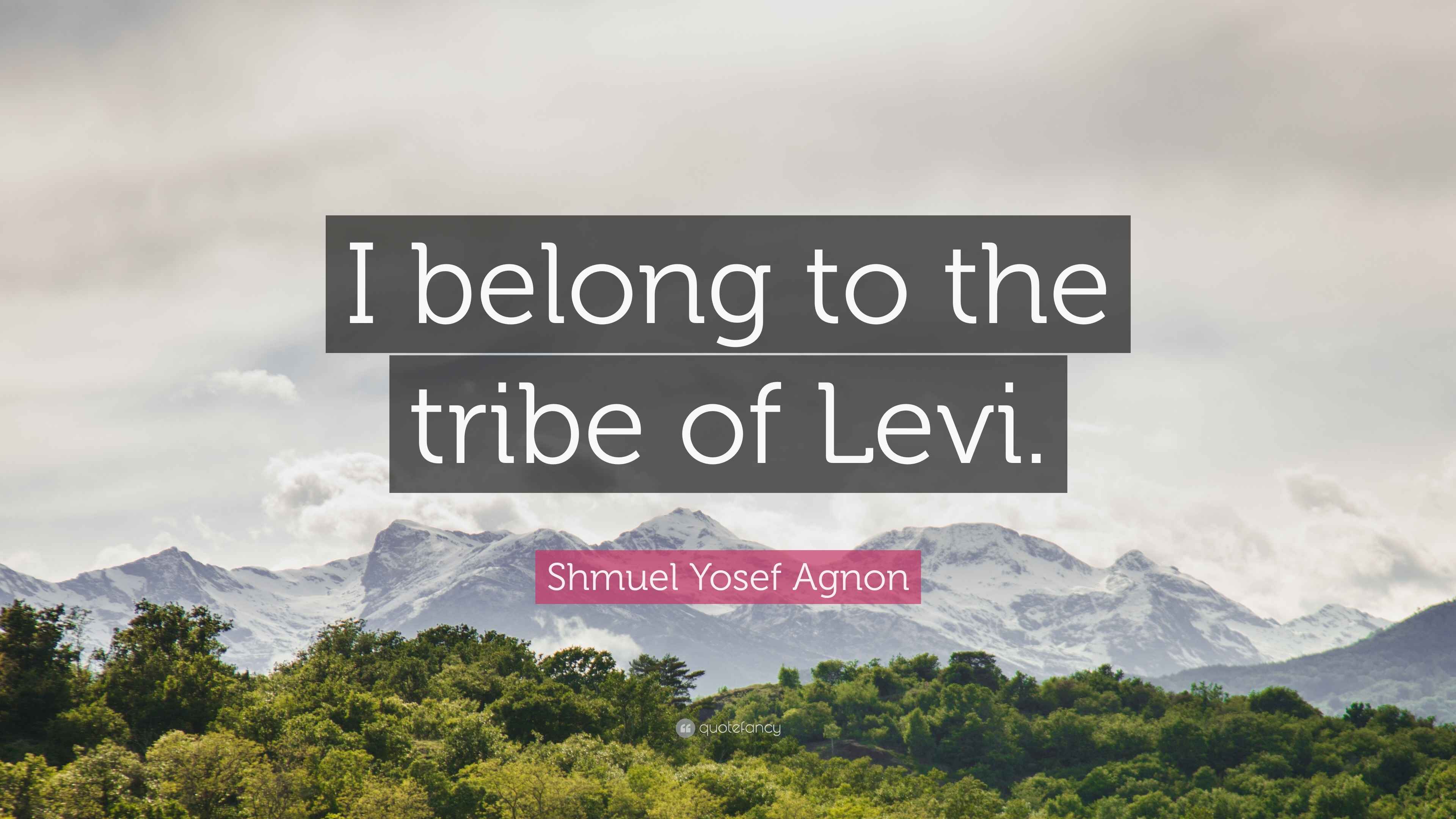 Shmuel Yosef Agnon Quote: “I belong to the tribe of Levi.”