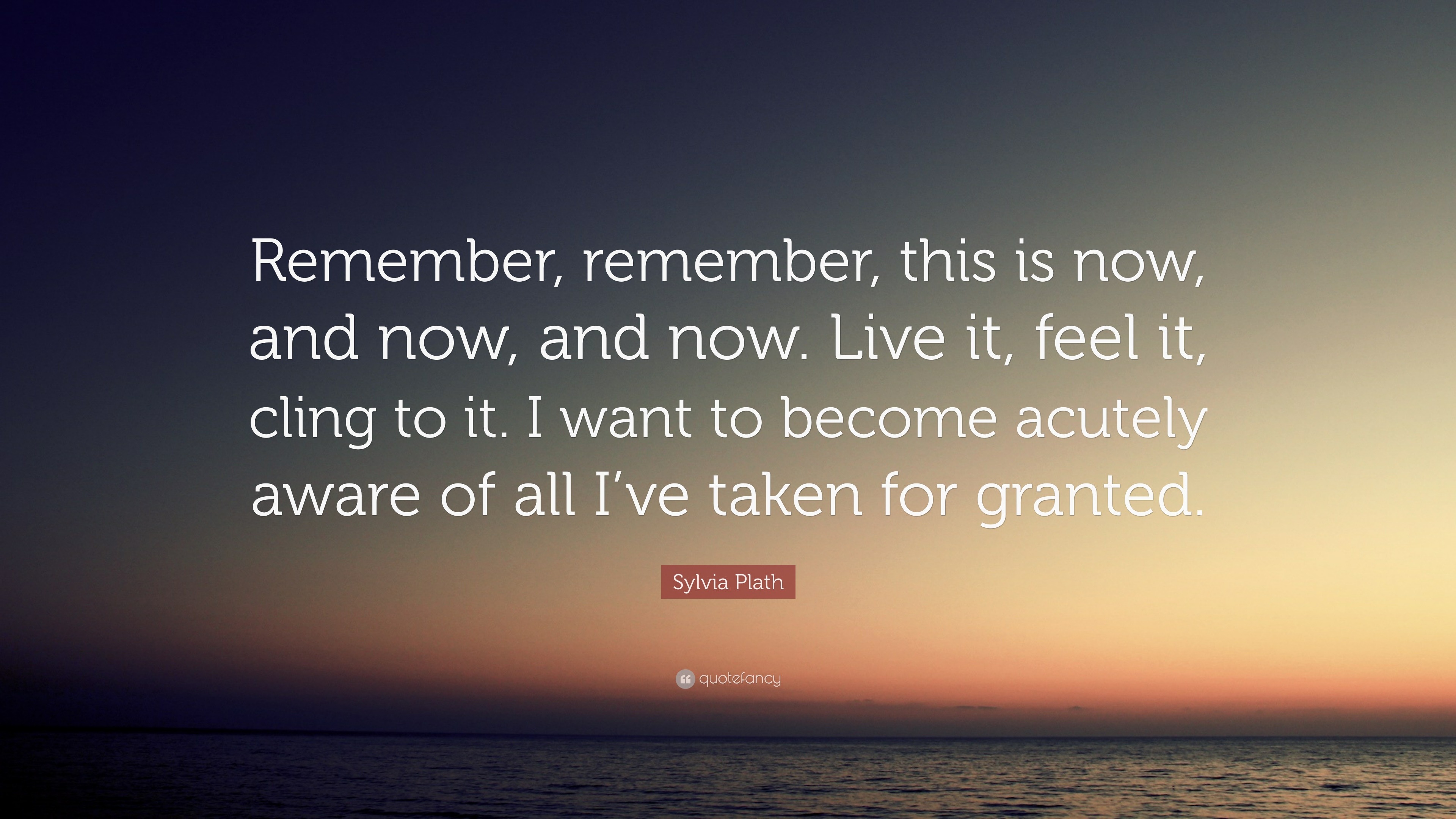 Sylvia Plath Quote: “Remember, remember, this is now, and now, and now ...
