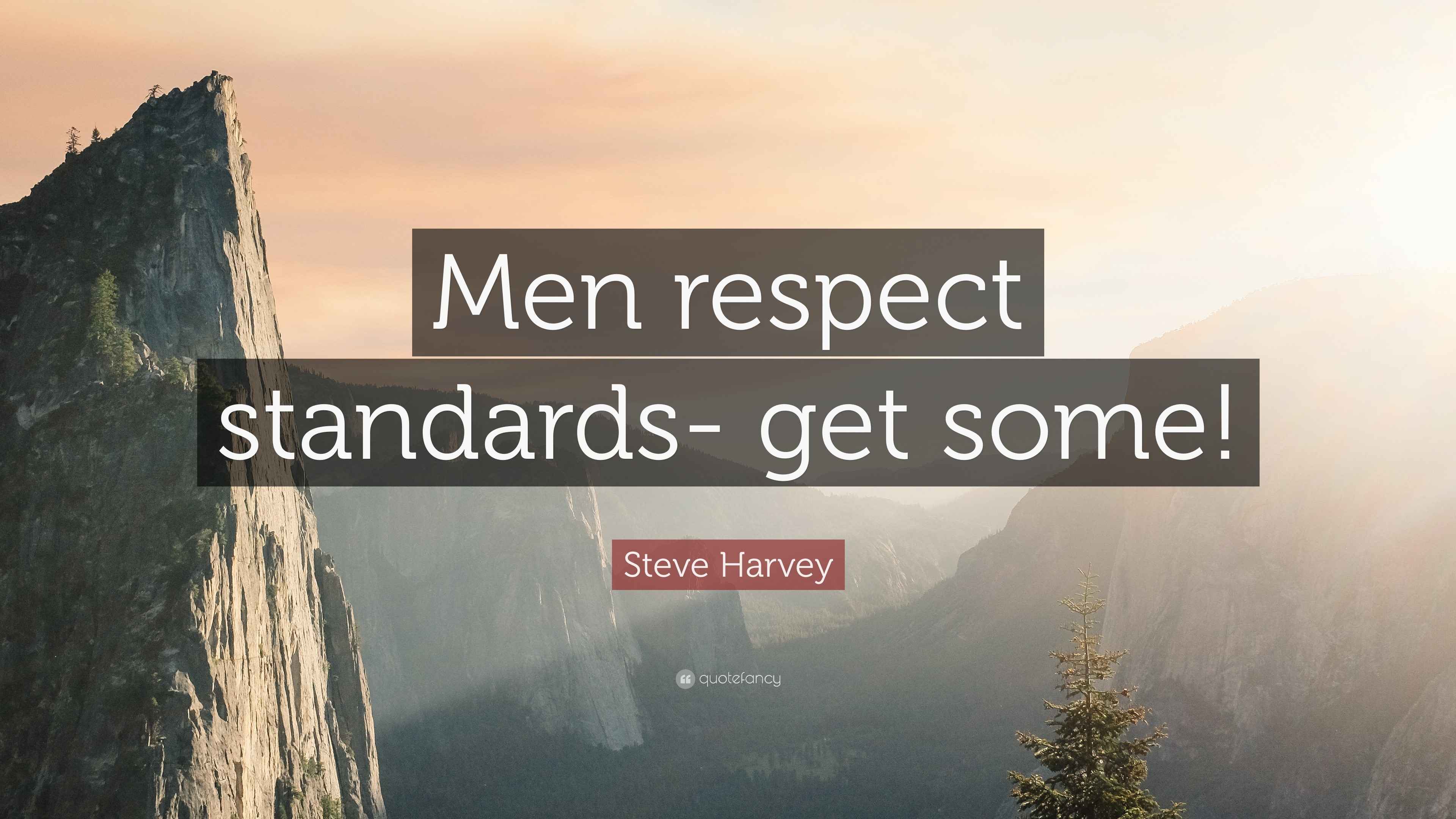 Steve Harvey Quote: “Men respect standards- get some!”