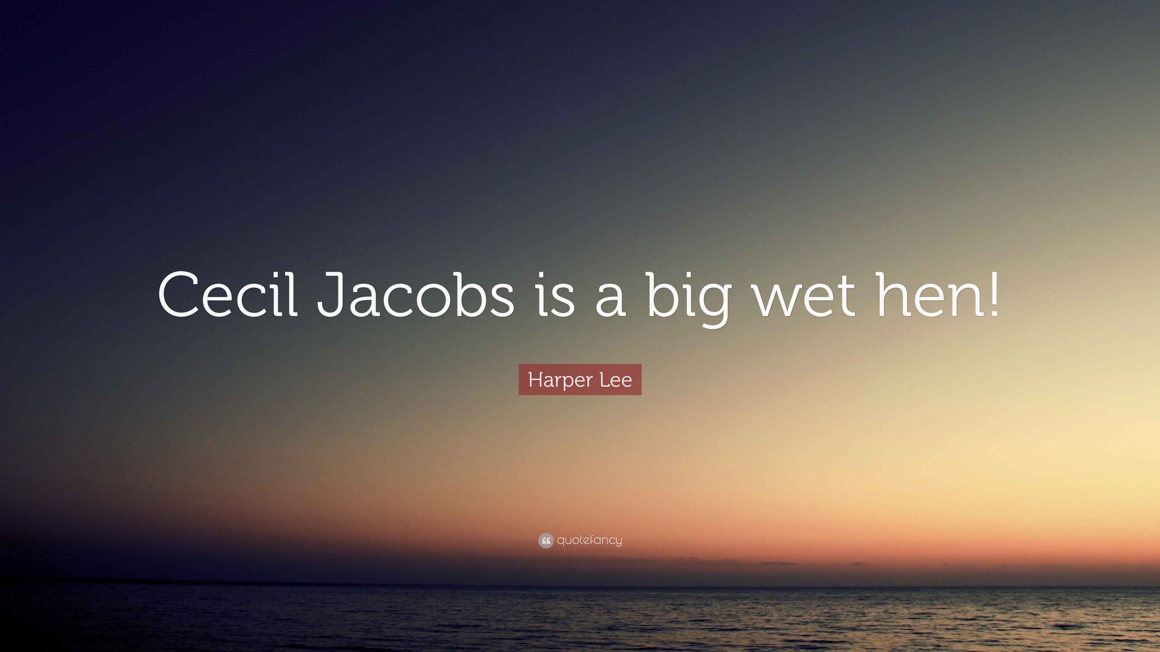 Harper Lee Quote: “Cecil Jacobs is a big wet hen!”