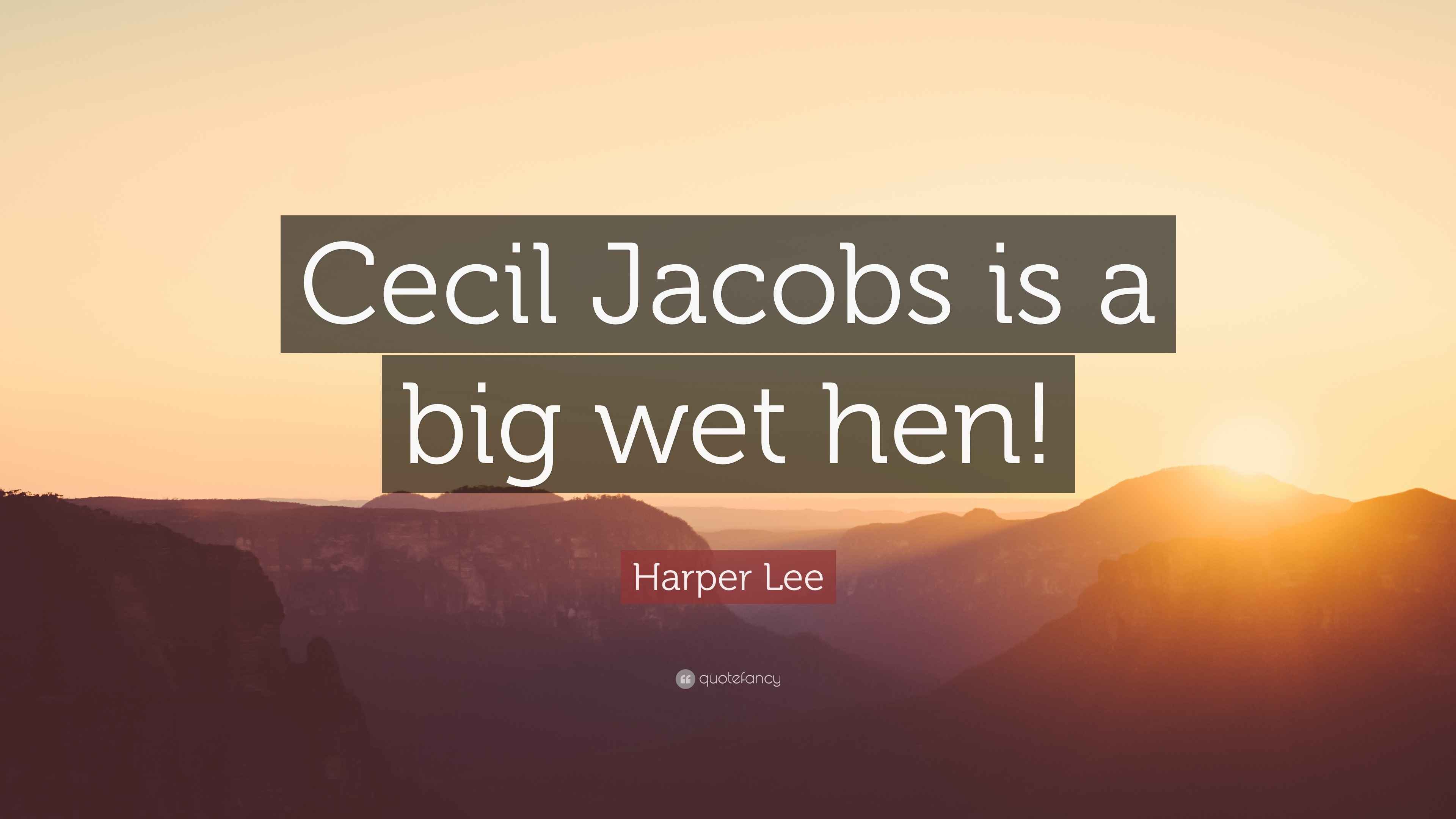 Harper Lee Quote: “Cecil Jacobs is a big wet hen!”