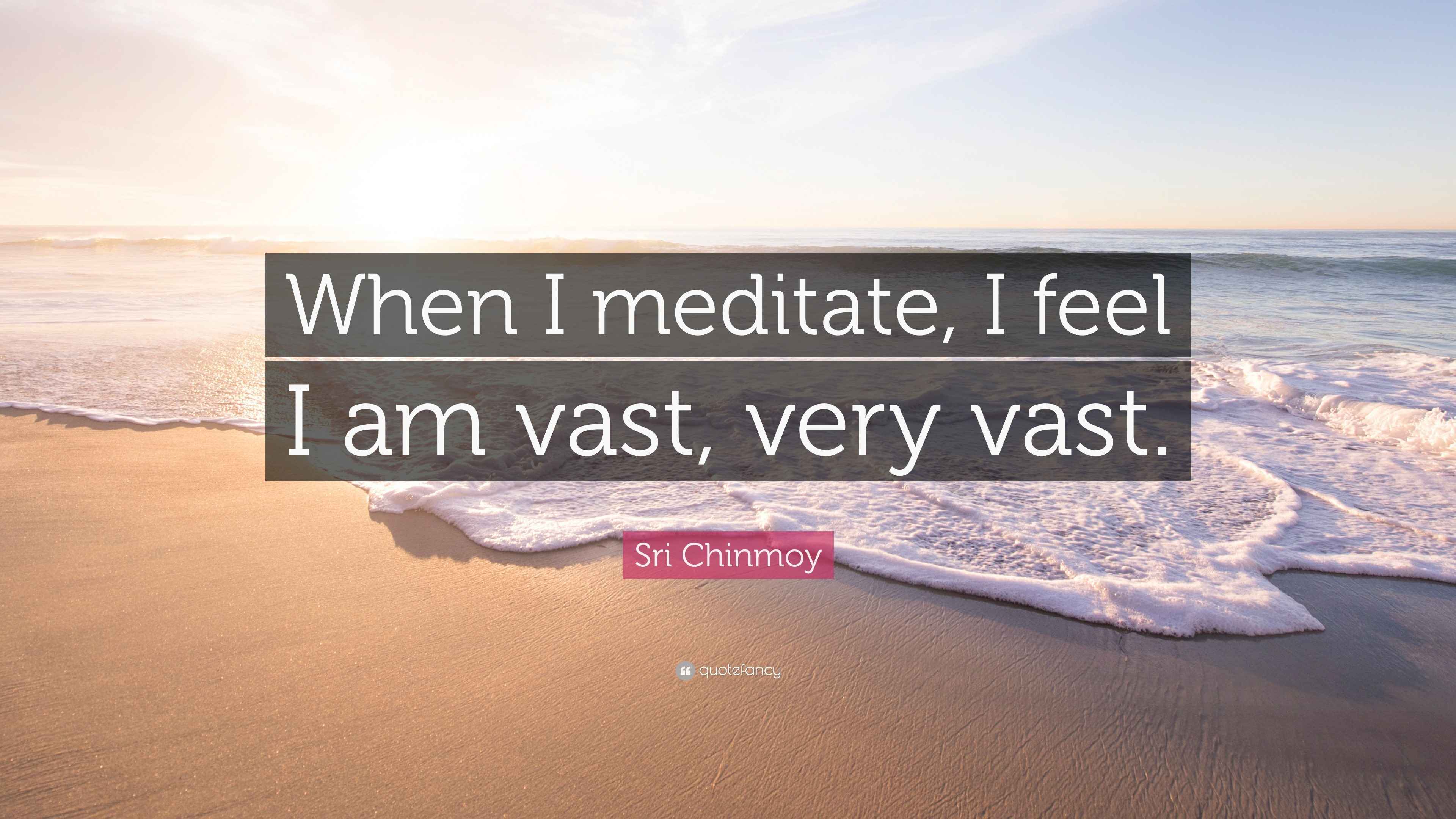 Sri Chinmoy Quote: “When I meditate, I feel I am vast, very vast.”