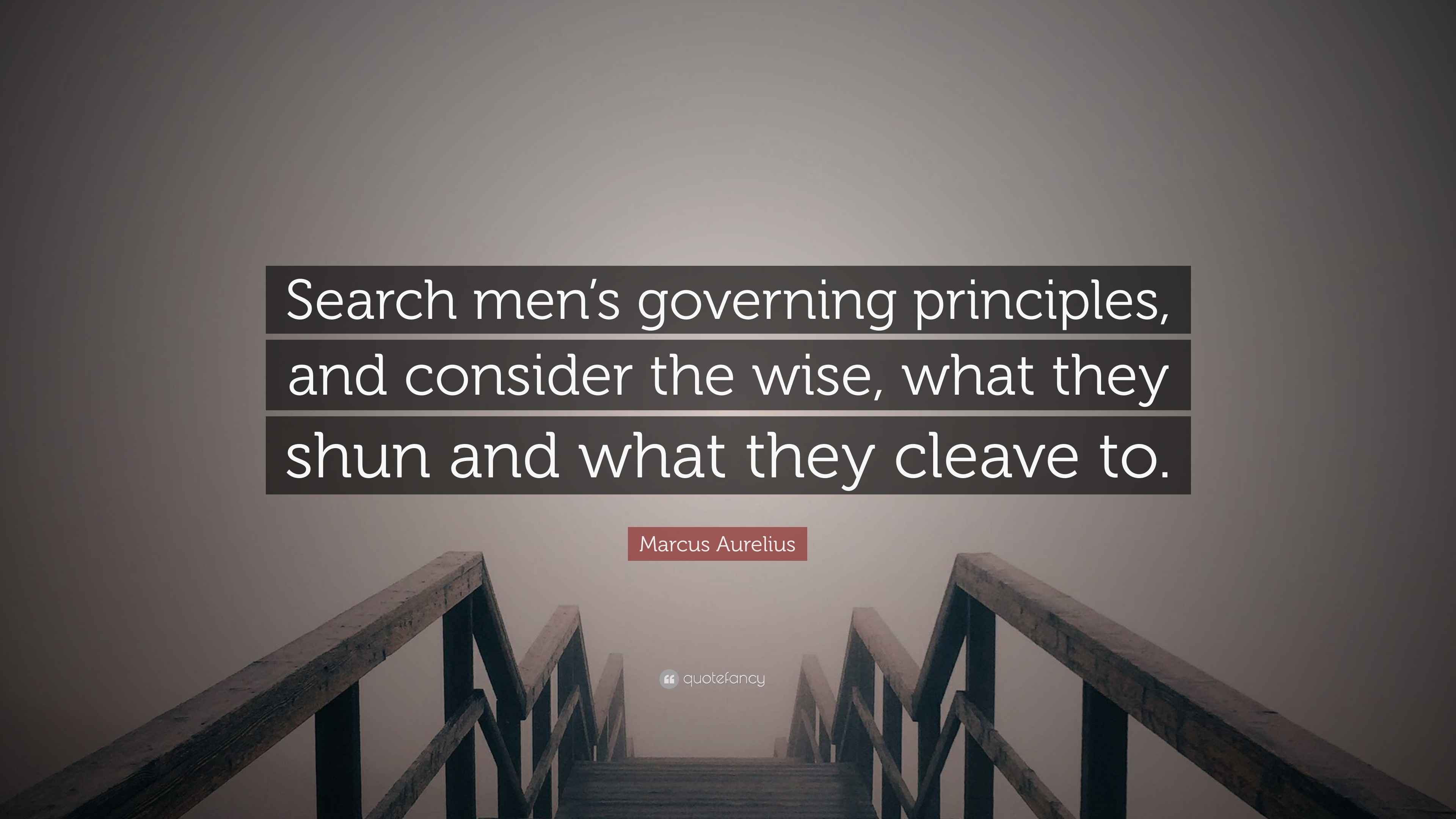 Marcus Aurelius Quote: “Search men’s governing principles, and consider ...
