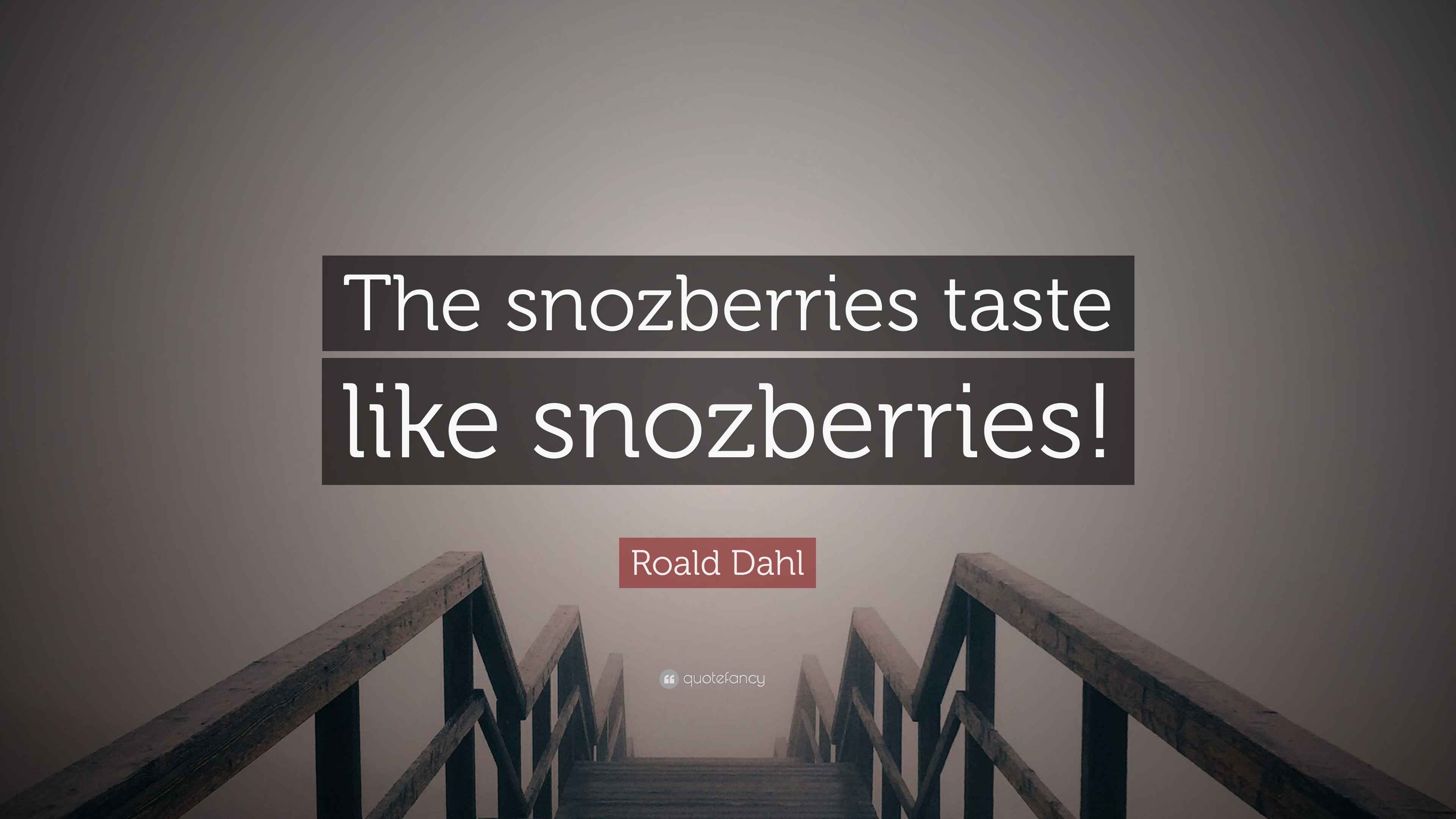 Roald Dahl Quote: “The snozberries taste like snozberries!”