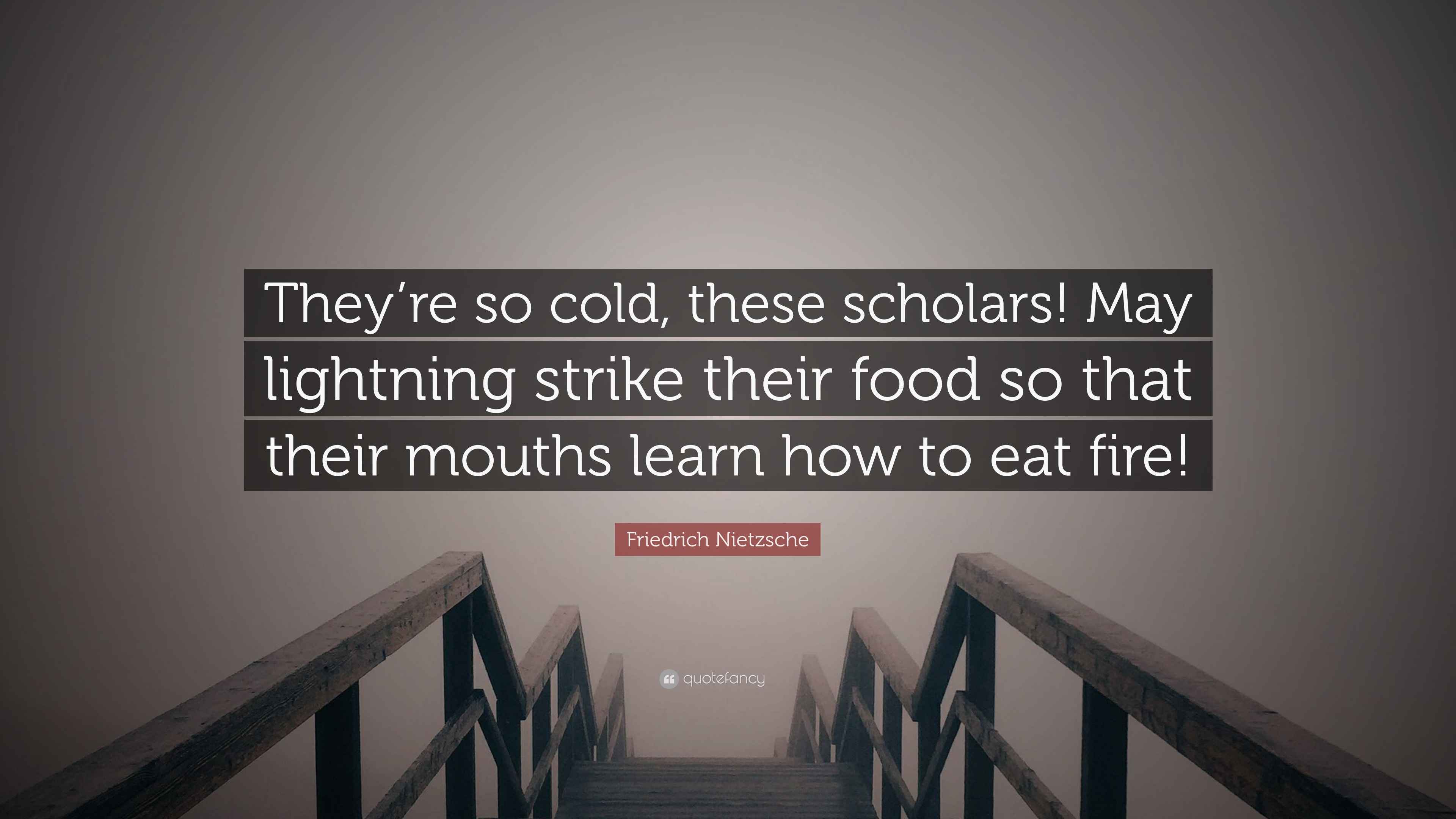 Friedrich Nietzsche Quote: “They’re so cold, these scholars! May ...