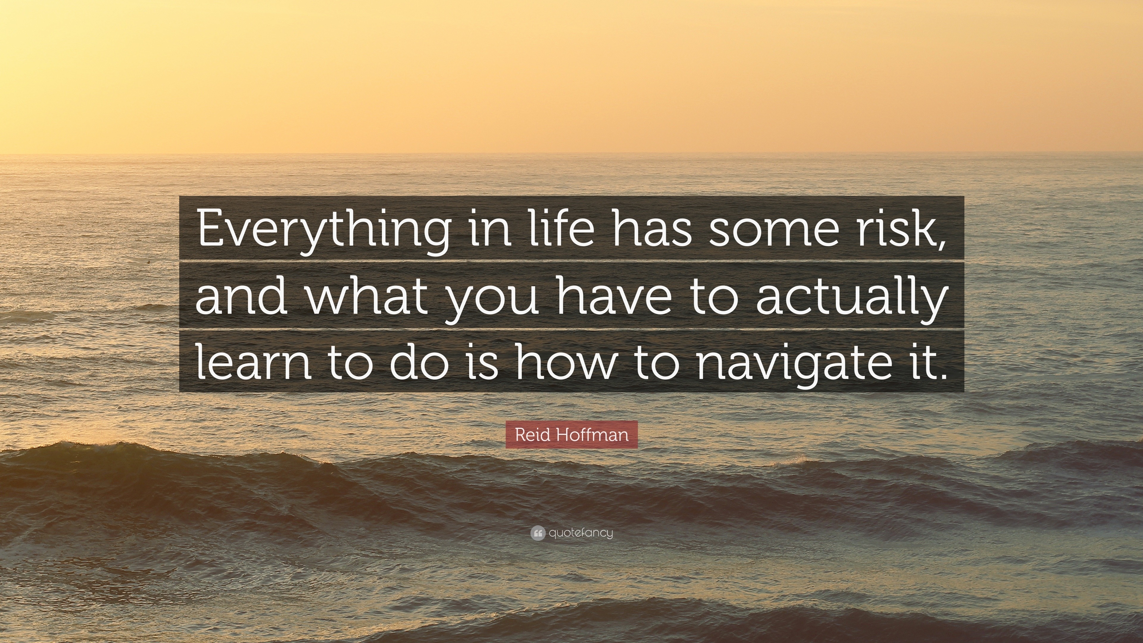 Reid Hoffman Quote: “Everything in life has some risk, and what you ...