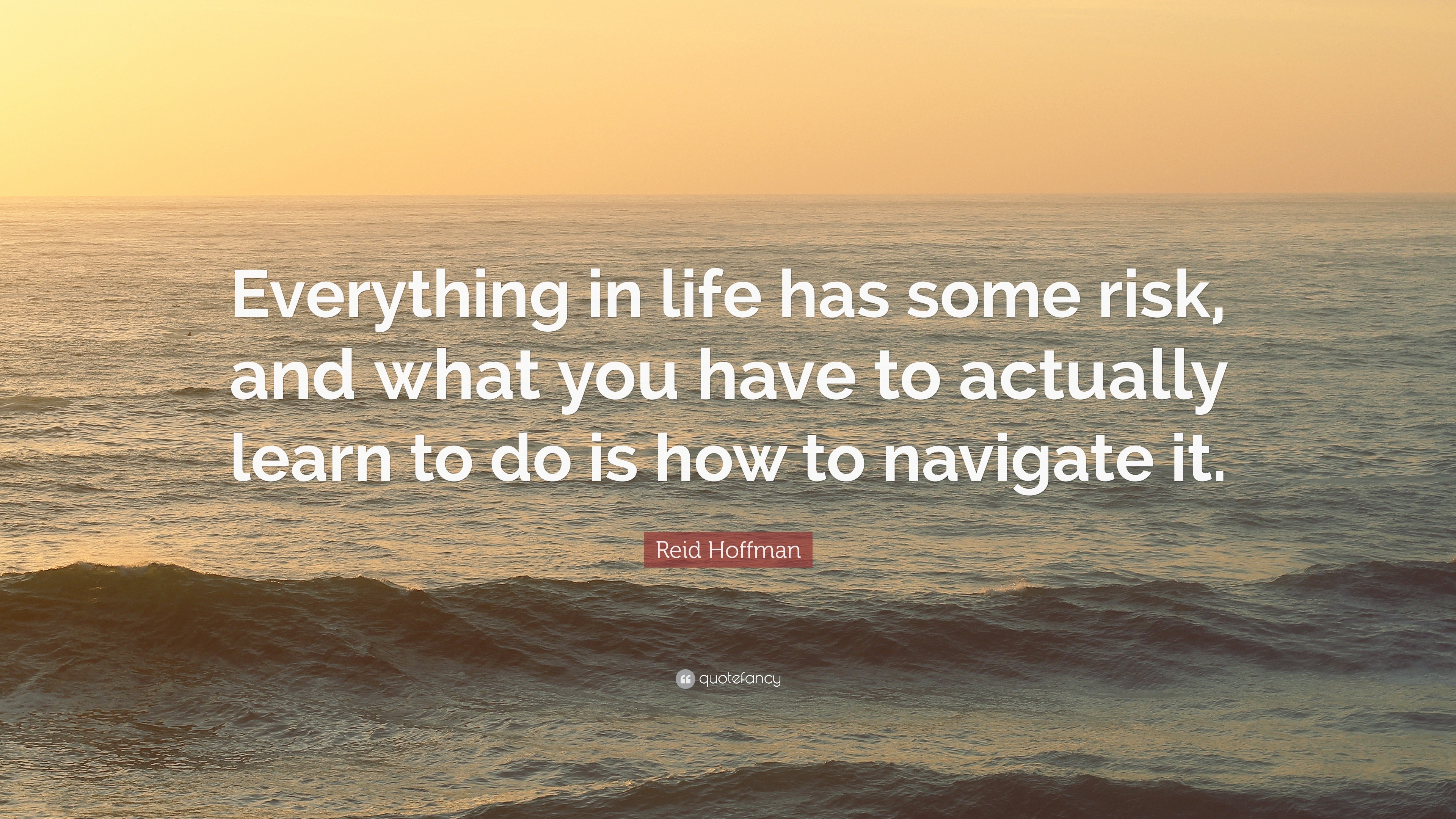 Reid Hoffman Quote: “Everything in life has some risk, and what you ...