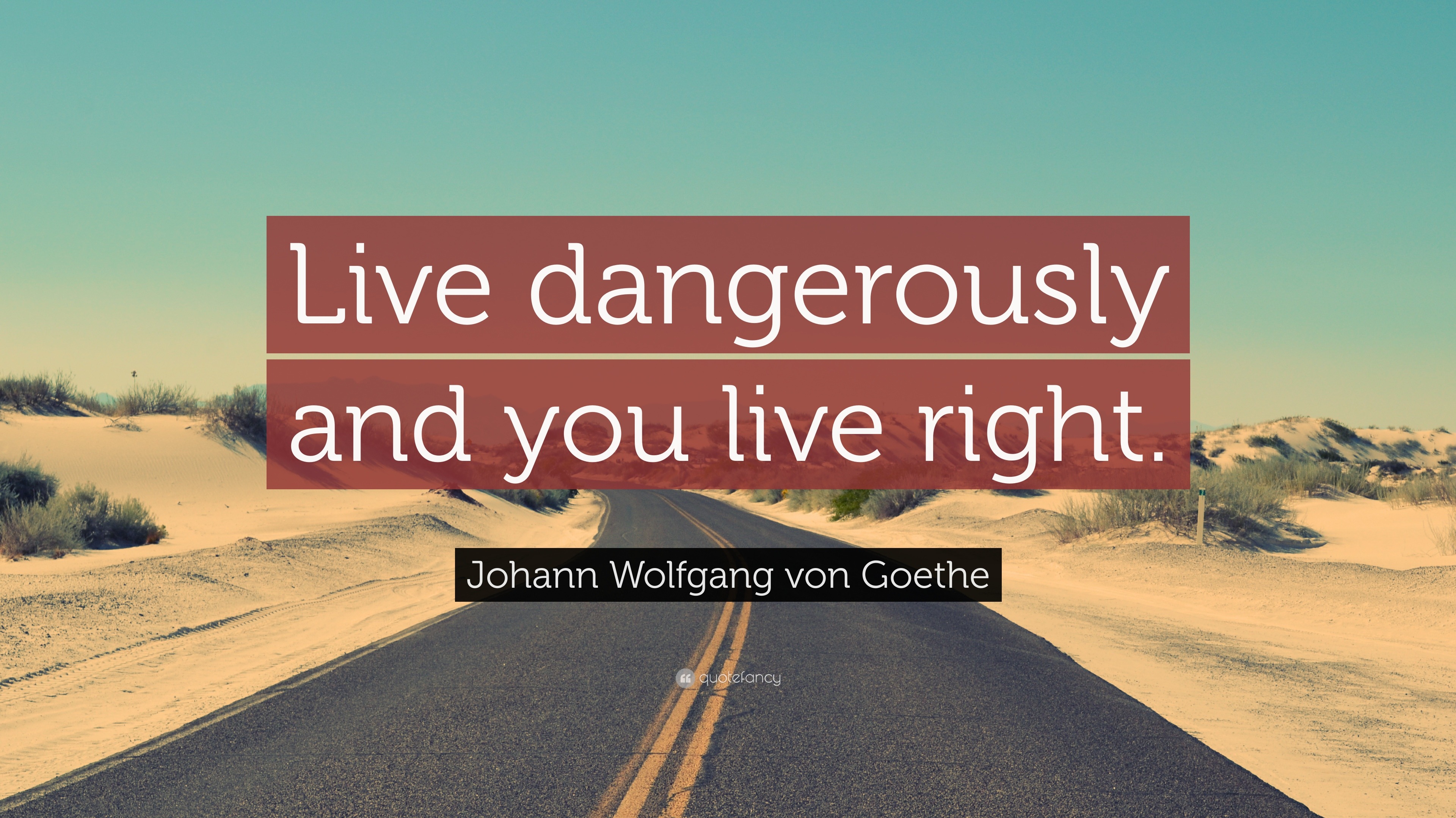 Johann Wolfgang von Goethe Quote: “Live dangerously and you live right.”