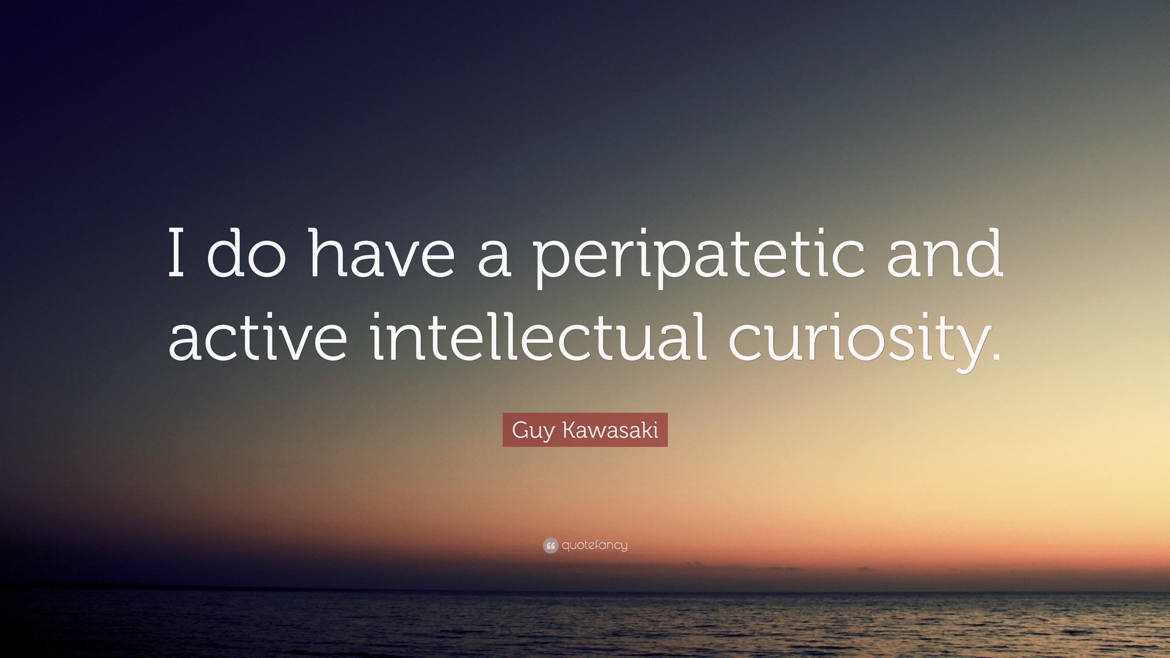 Guy Kawasaki Quote: “I do have a peripatetic and active intellectual ...