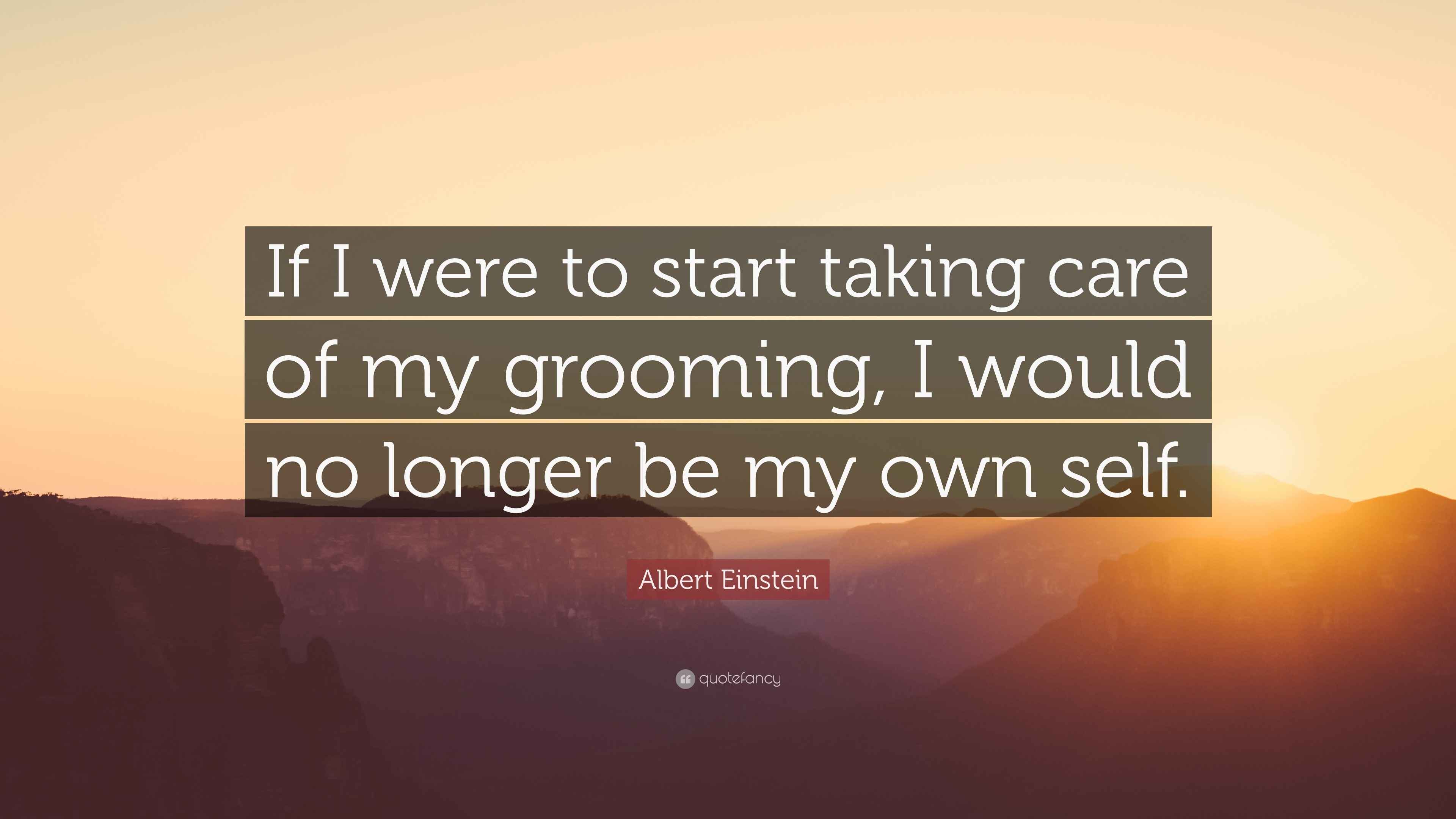 Albert Einstein Quote: “If I were to start taking care of my grooming ...