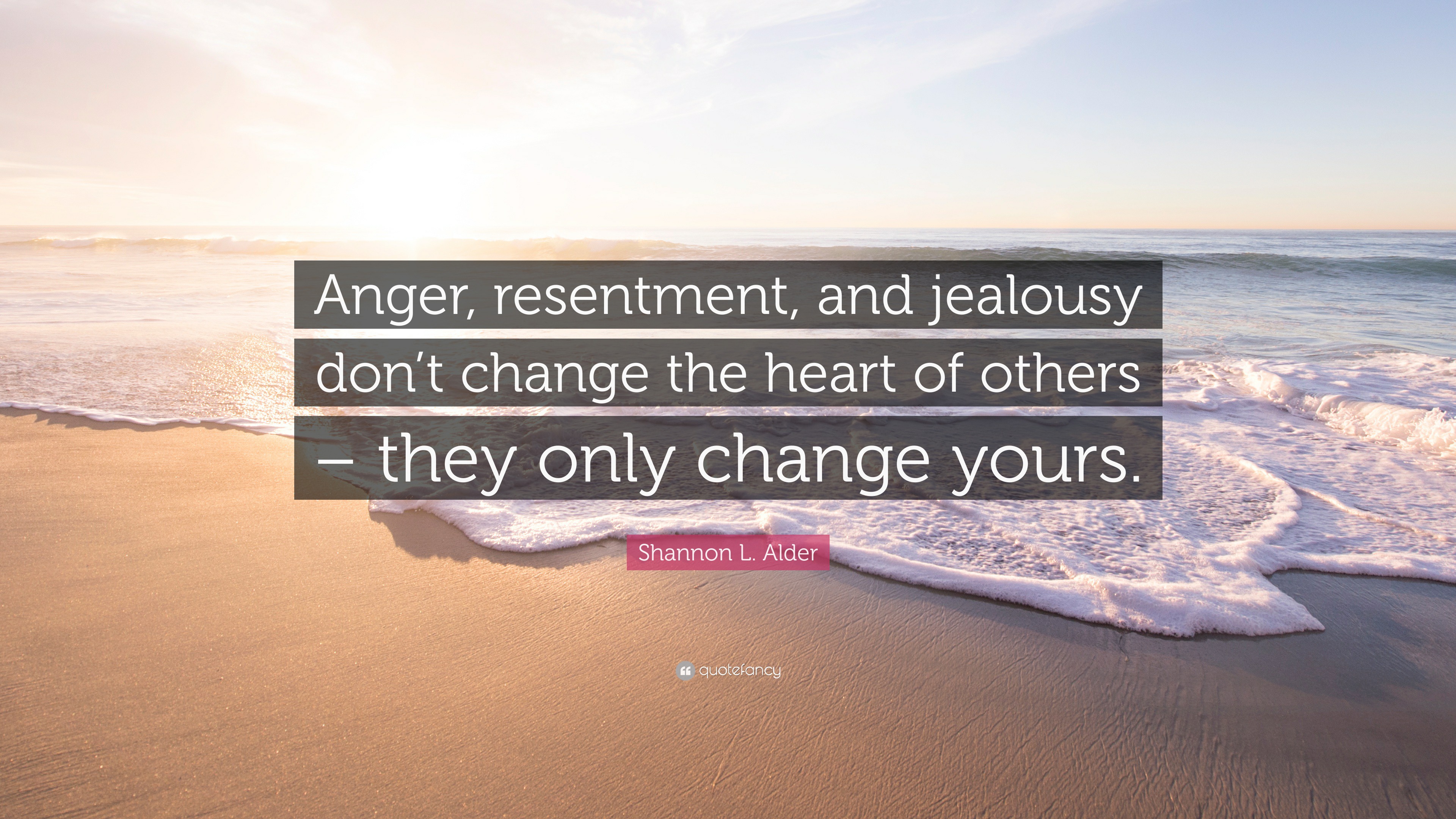 Shannon L. Alder Quote: “Anger, resentment, and jealousy don’t change ...