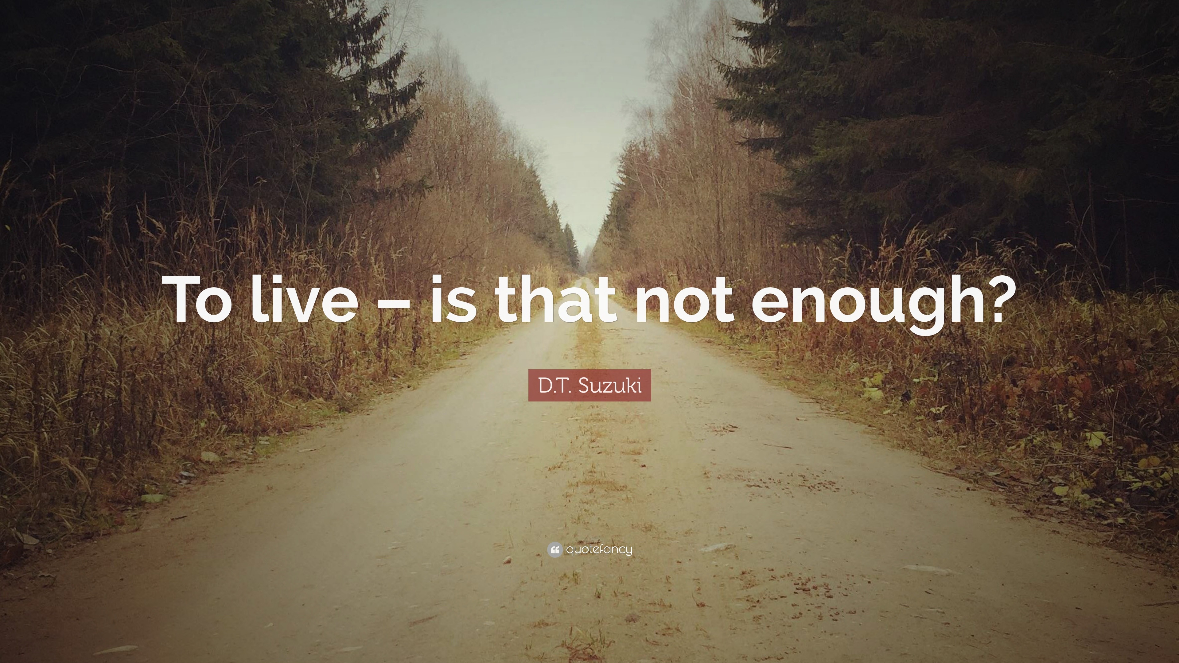 D.T. Suzuki Quote: “To live – is that not enough?”