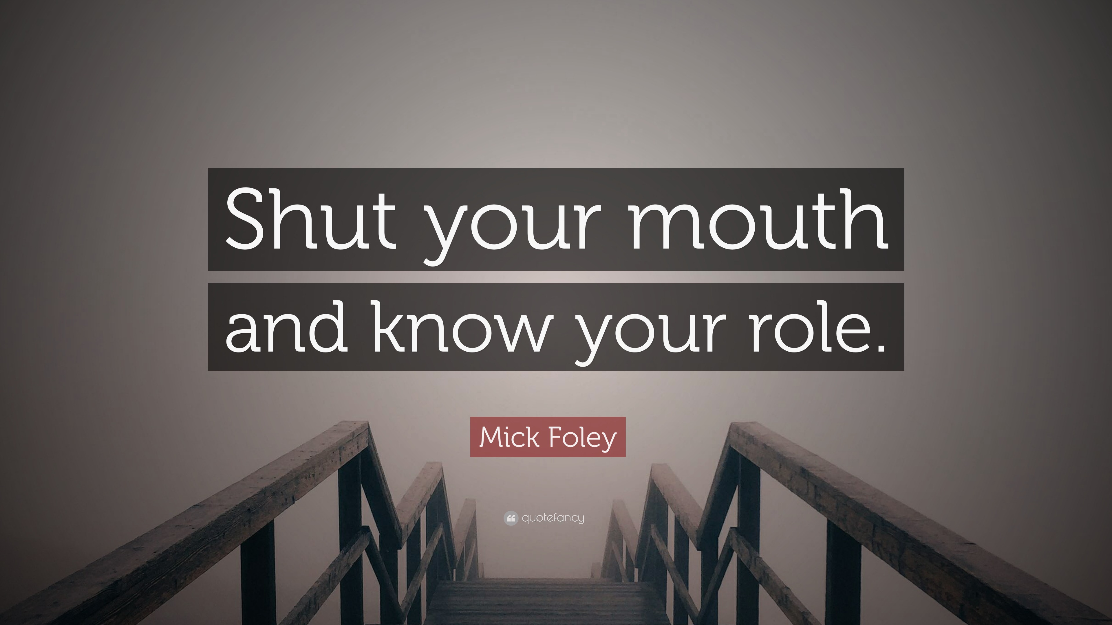 Mick Foley Quote: “Shut your mouth and know your role.”