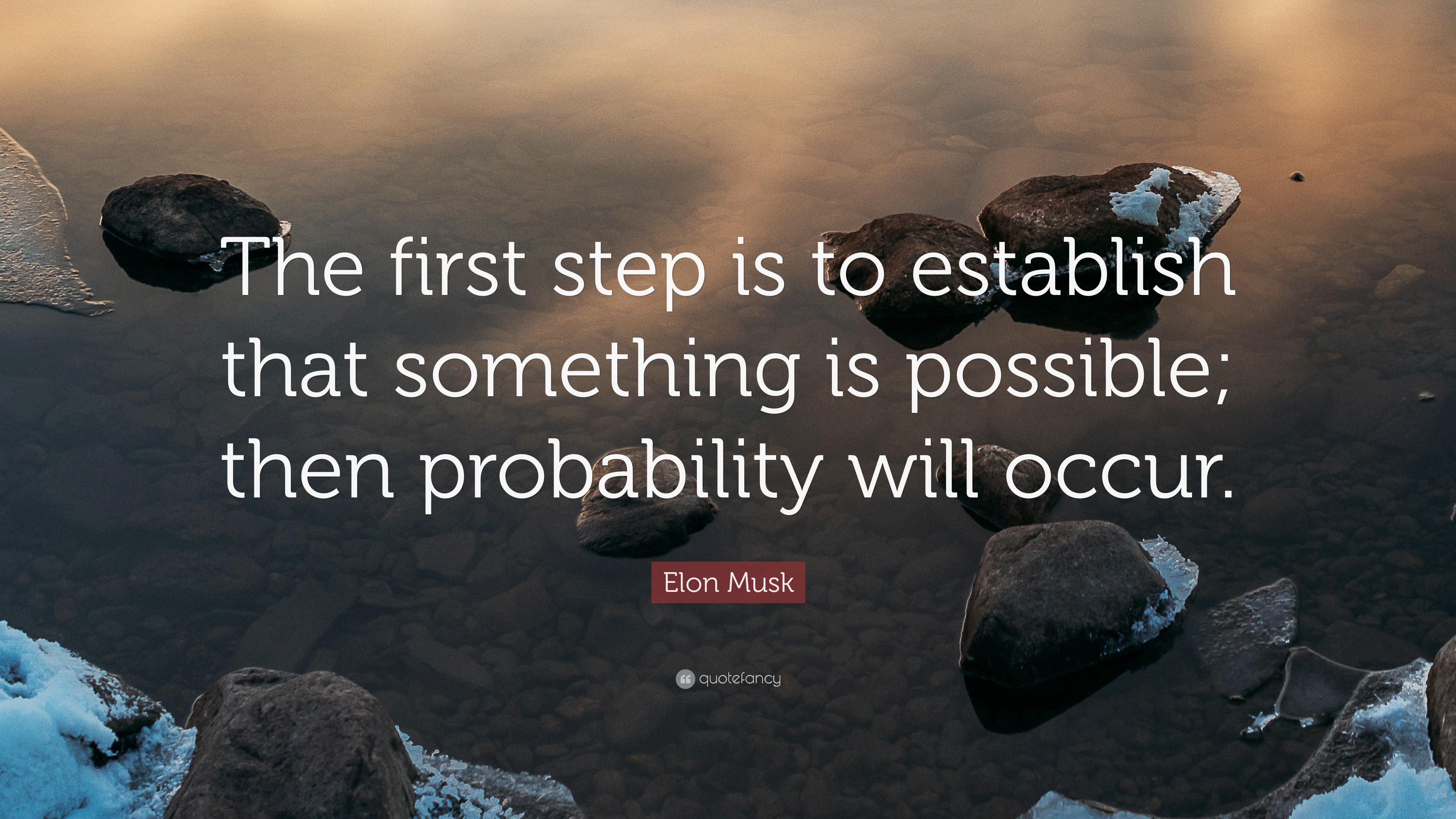 Elon Musk Quote: “The first step is to establish that something is ...